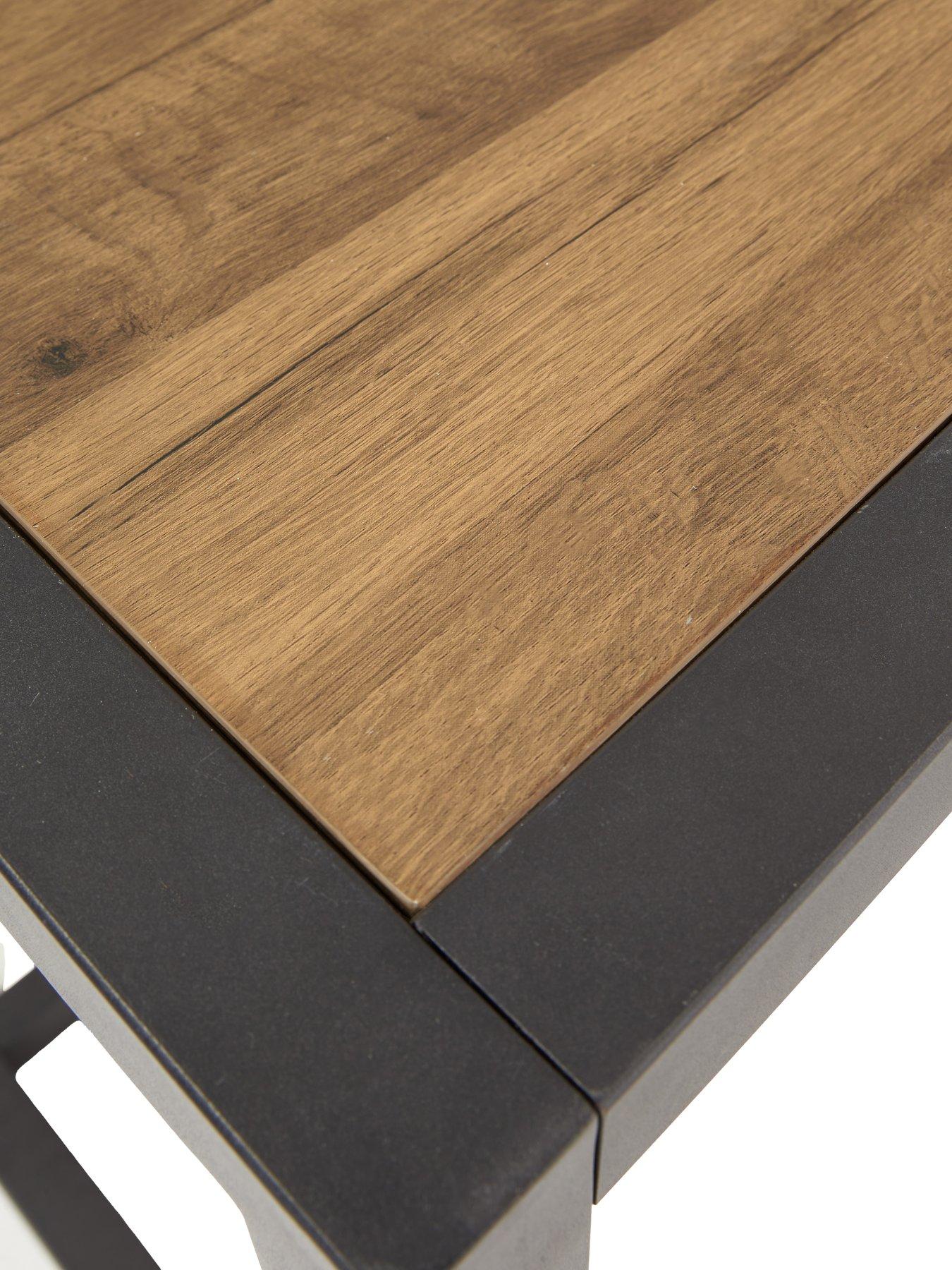 Very Home Harlem 180 cm Mid Oak Dining Table + 6 Harlem Grey Chairs ...