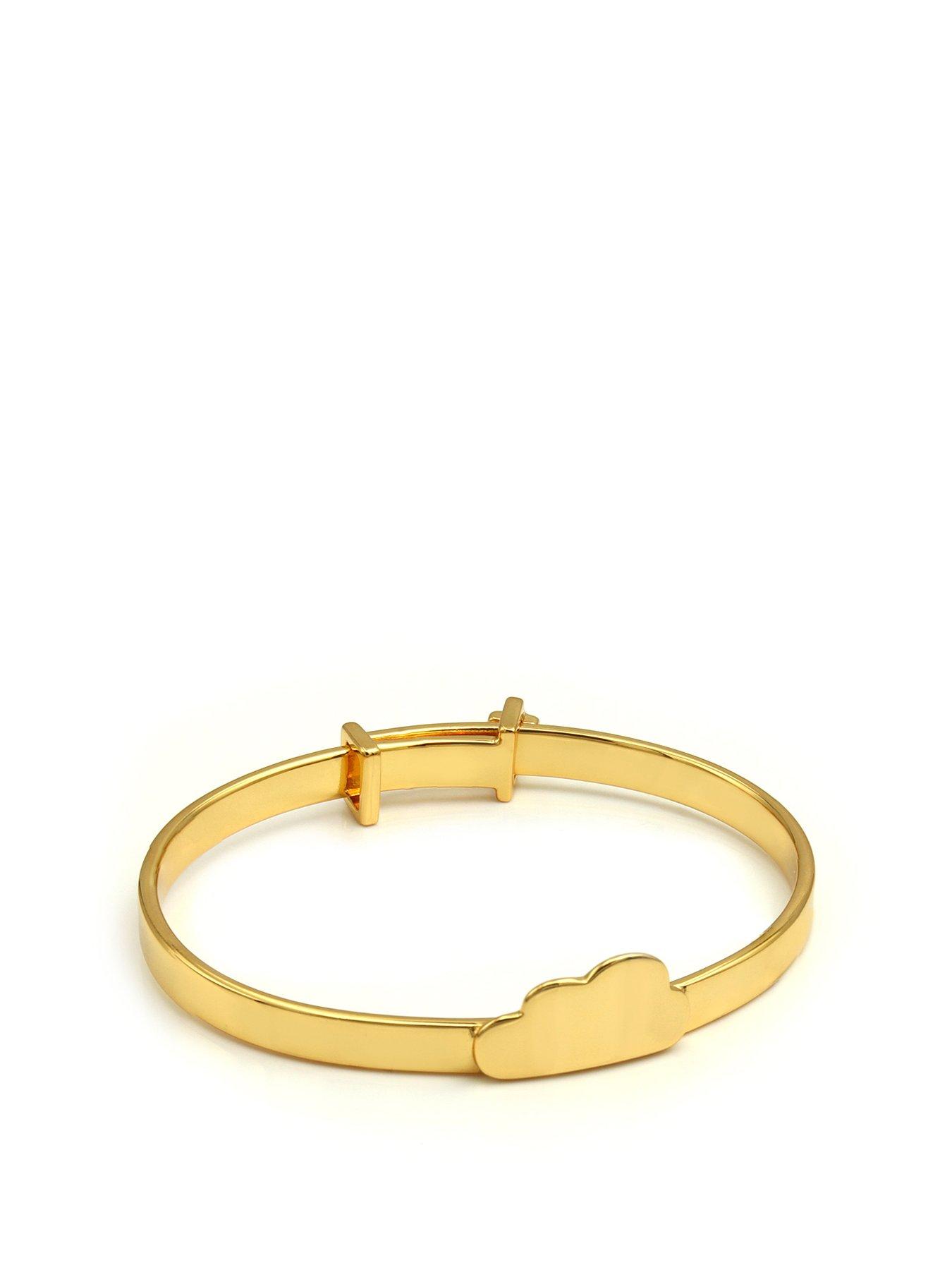 Say It With Baby Engraved Cloud & Cross Bangle - Yellow Gold | Very