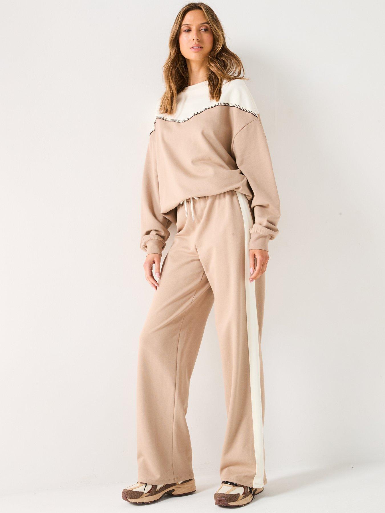 V by Very Side Stripe Co-Ord Joggers - Brown | Very