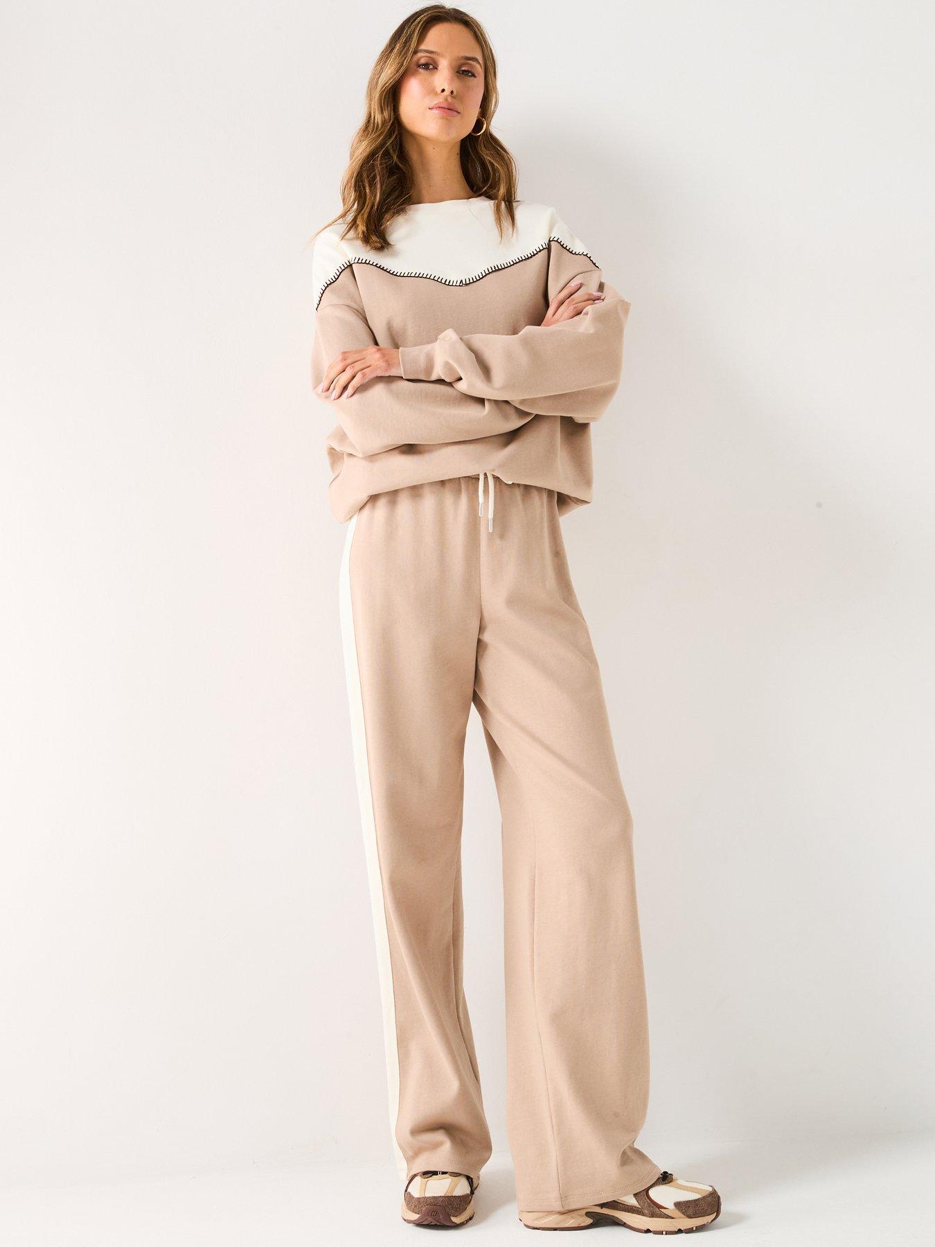 V by Very Side Stripe Co-Ord Joggers - Brown | Very
