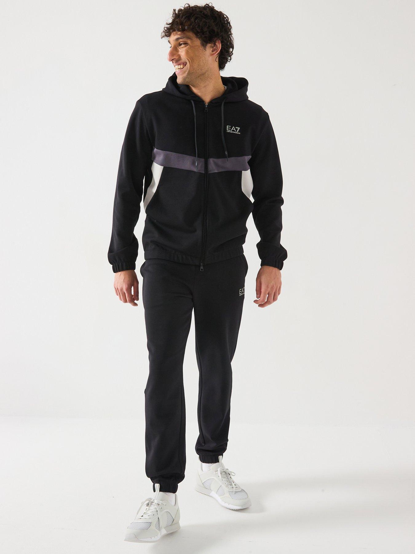 EA7 Emporio Armani Colour Block Tracksuit - Black | Very