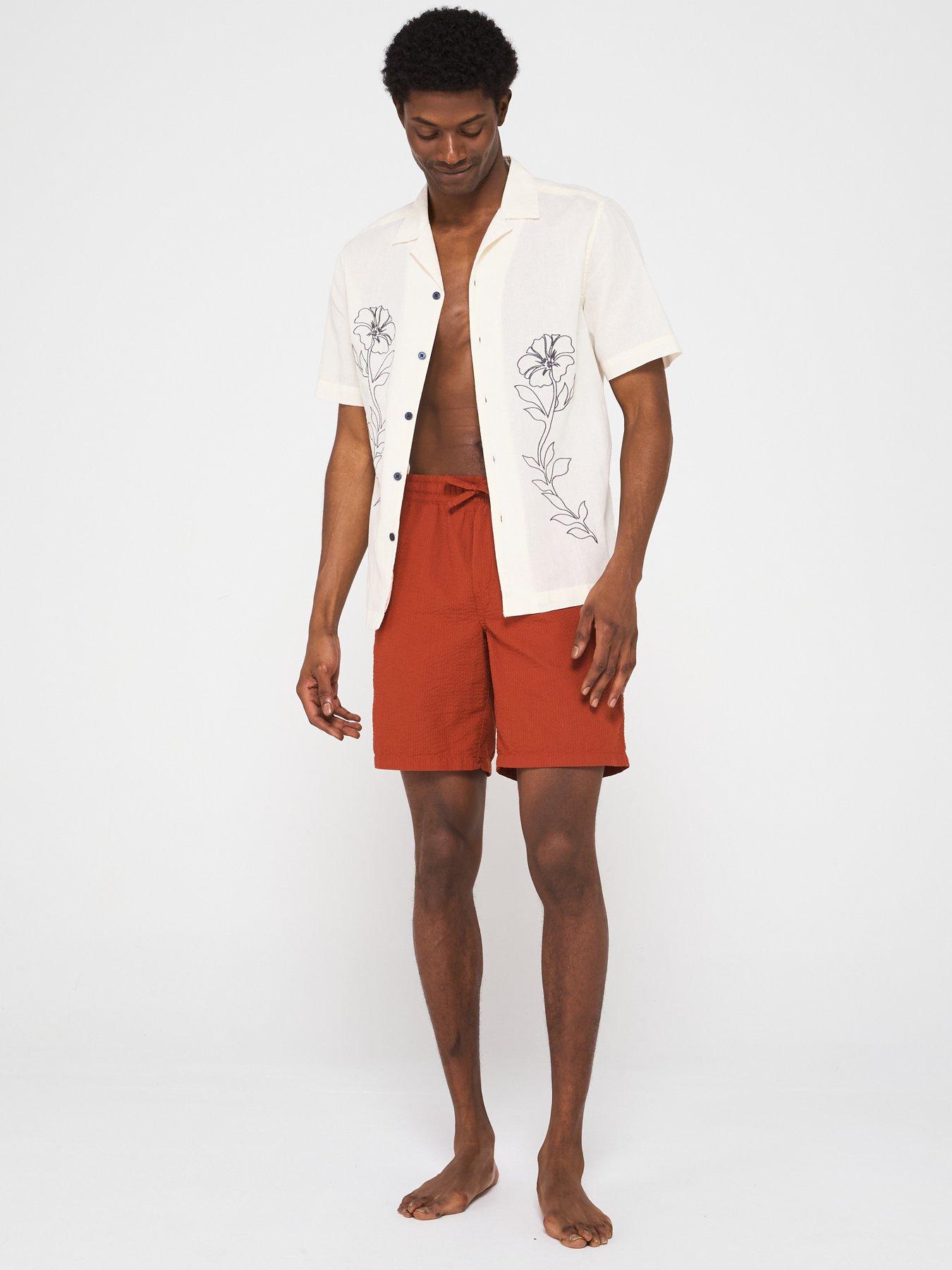 Jack & Jones Aiden Palma Seersucker Shorts - Arabian Spice | Very
