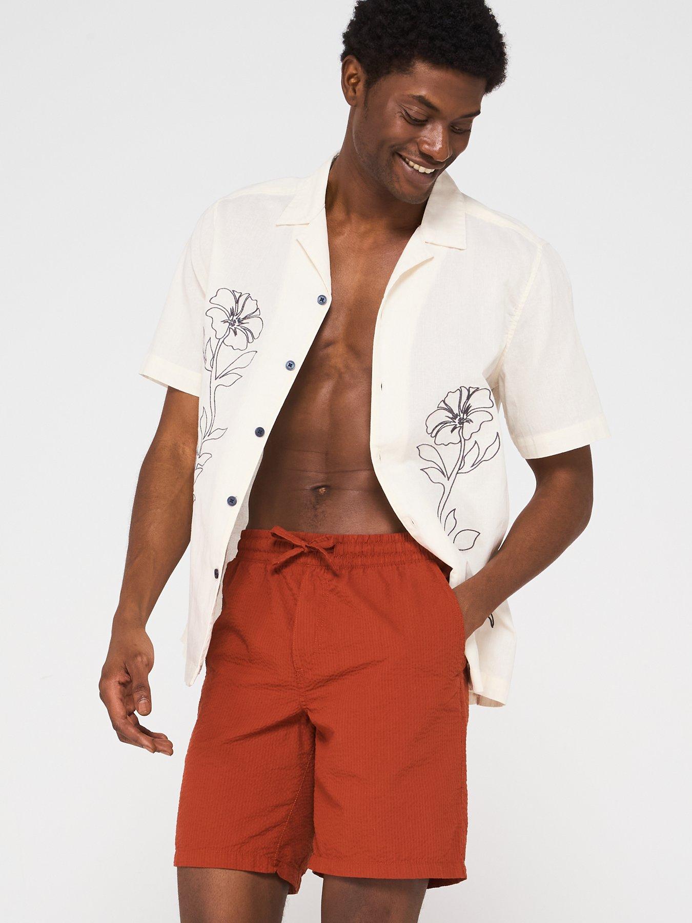 Jack & Jones Aiden Palma Seersucker Shorts - Arabian Spice | Very