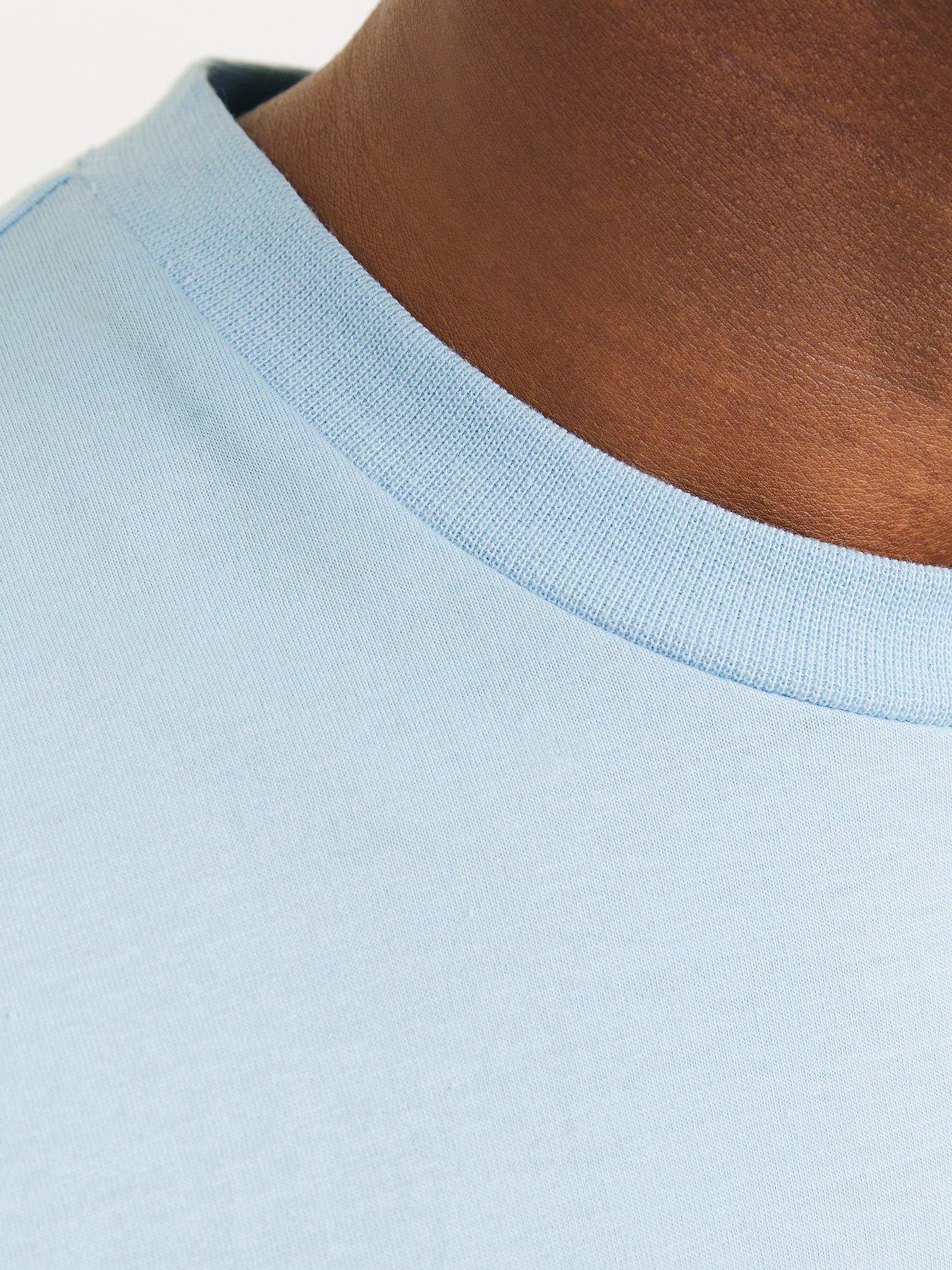 Jack & Jones Beau Script Logo T-Shirt - Light Blue | Very