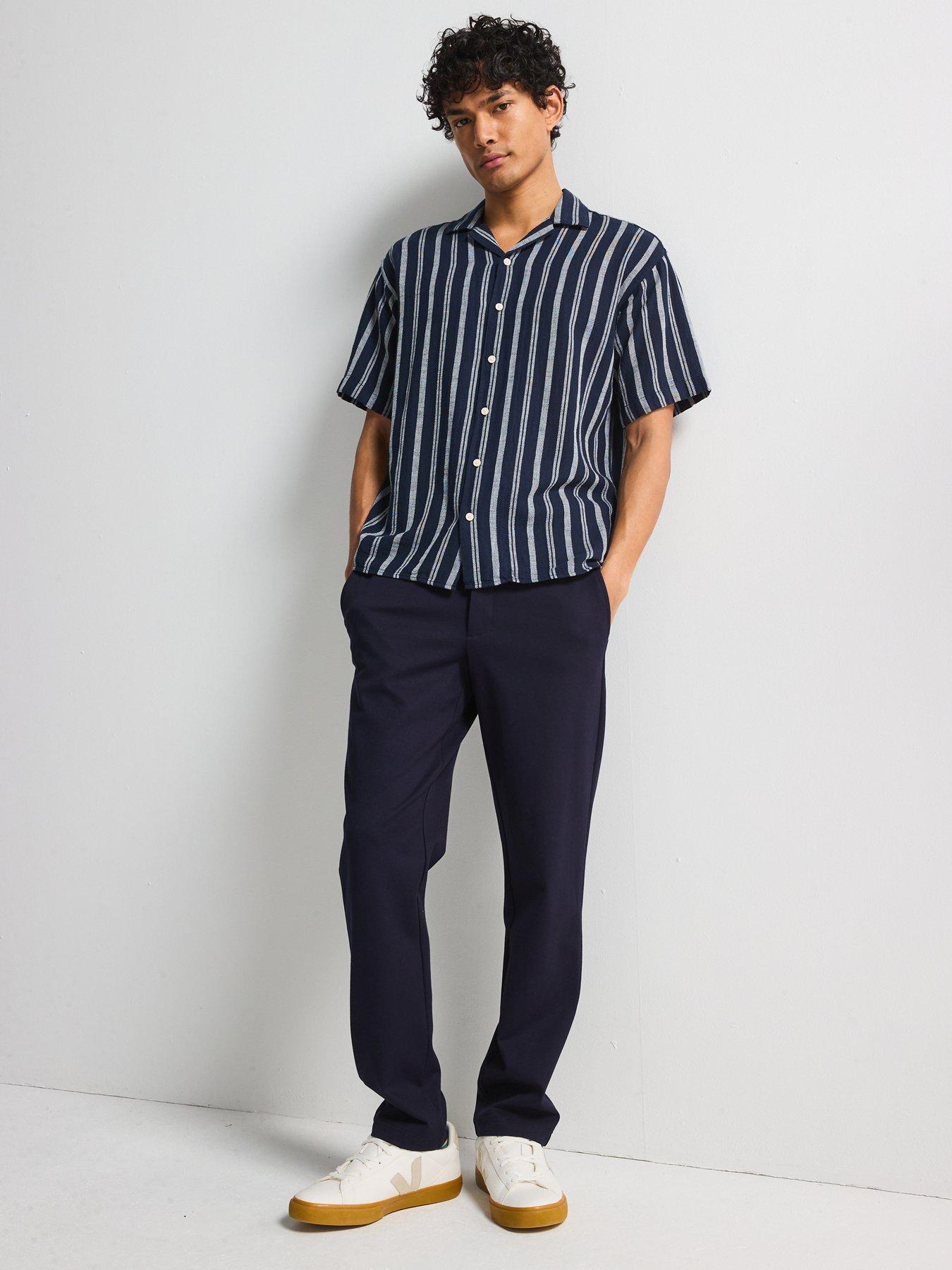 Jack & Jones Enzo Stripe Resort Shirt - Sky Captain | Very
