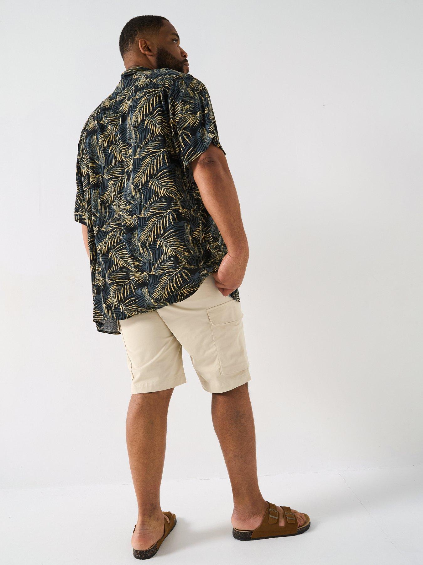 Jack & Jones Plus Size Jeff Tropical Print Resort Shirt - Black | Very