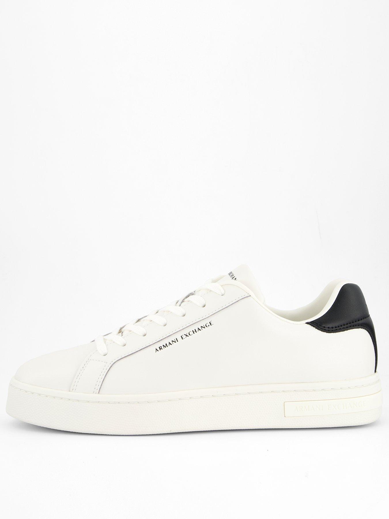 Armani Exchange Action Leather Trainers - White | Very