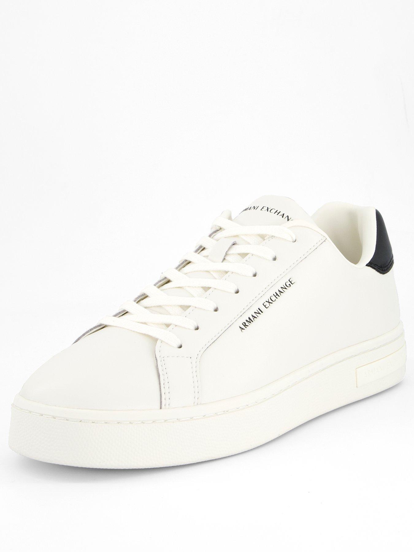 Armani Exchange Action Leather Trainers - White | Very