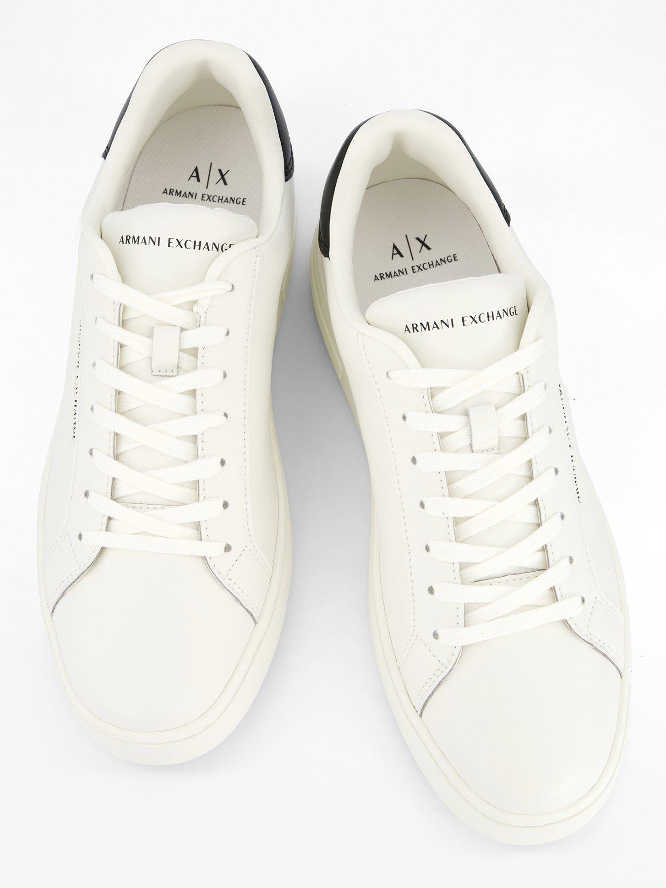 Armani Exchange Action Leather Trainers - White | Very