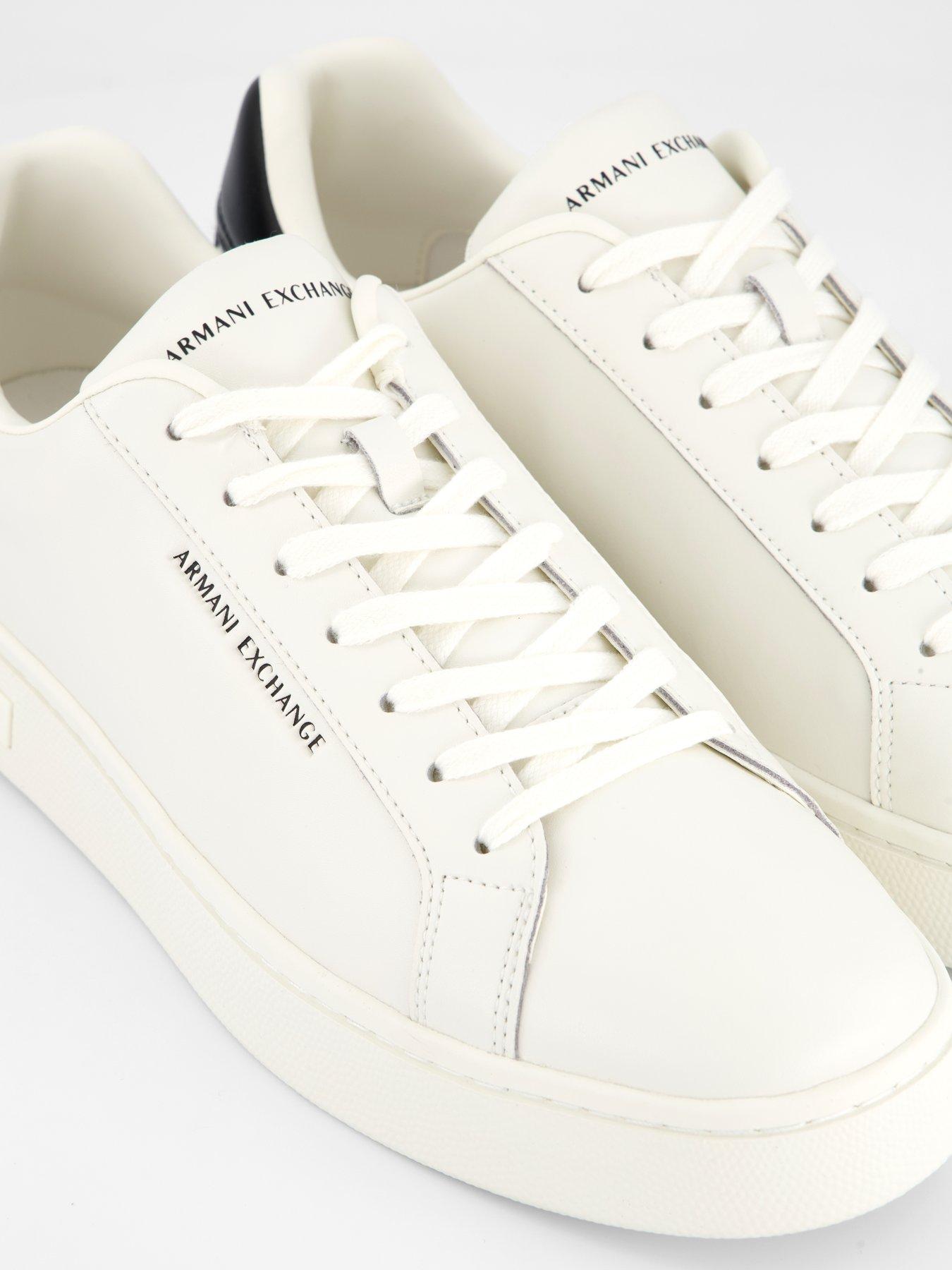 Armani Exchange Action Leather Trainers - White | Very