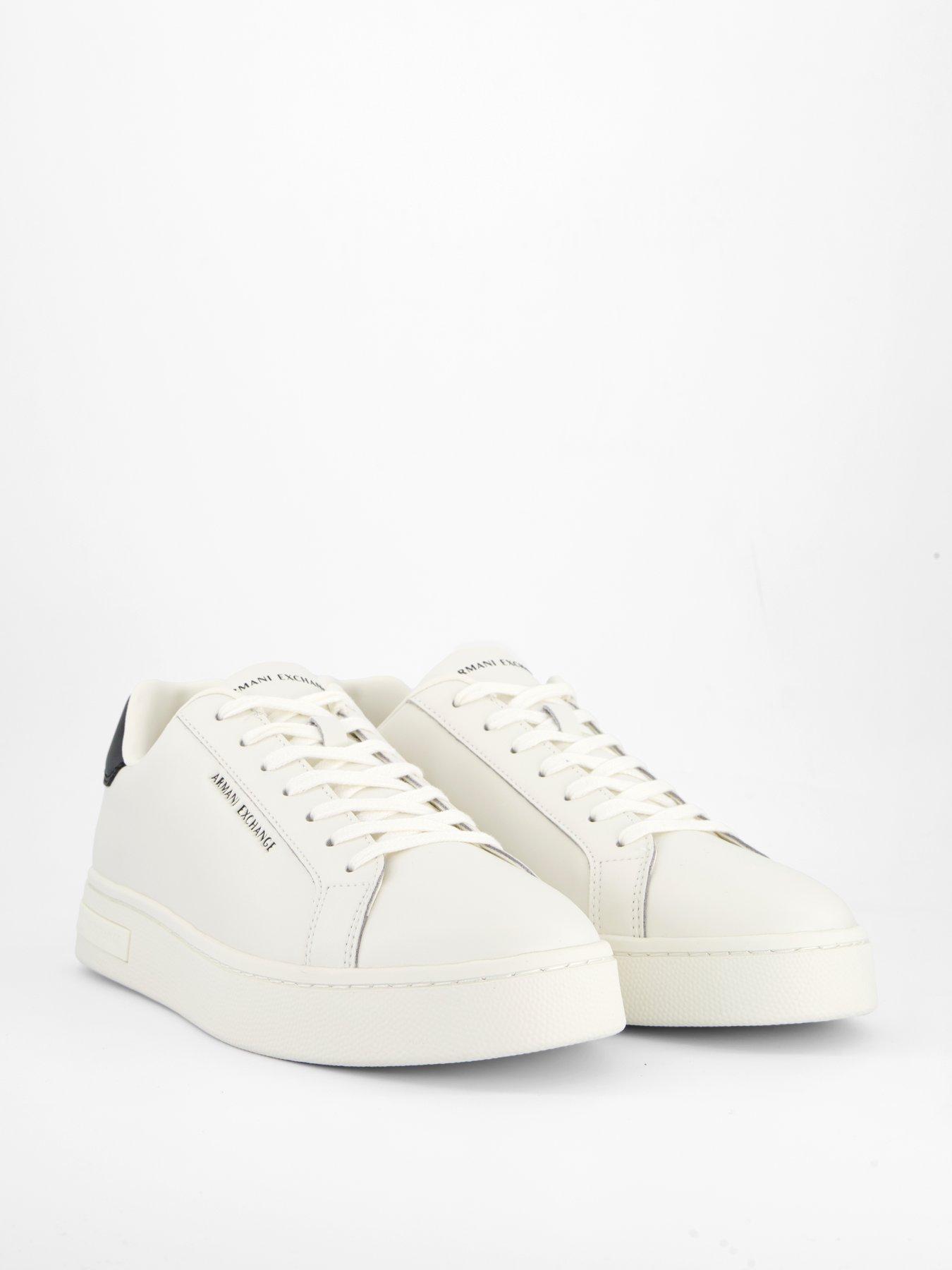 Armani Exchange Action Leather Trainers - White | Very