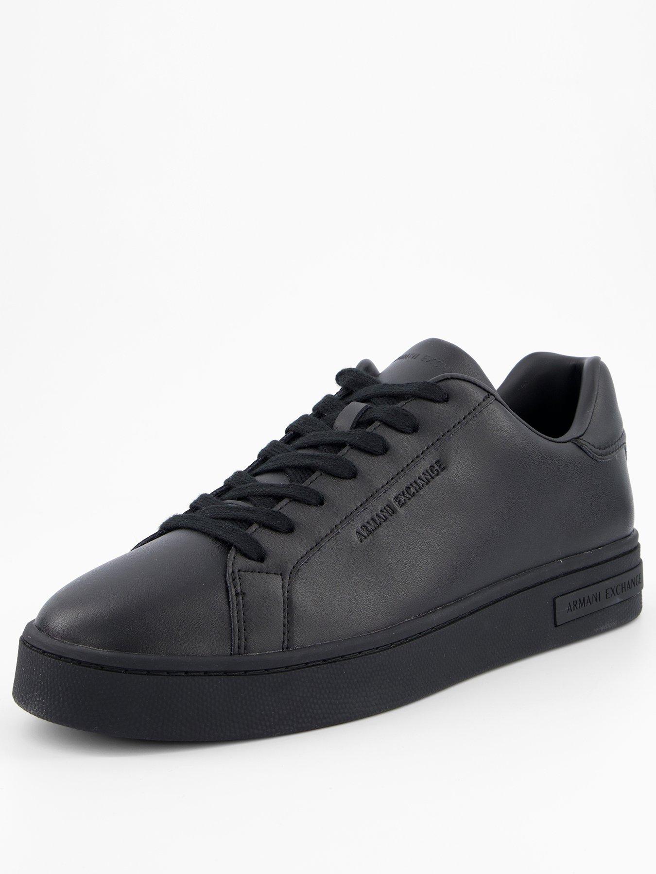Armani Exchange Action Leather Trainers - Black | Very