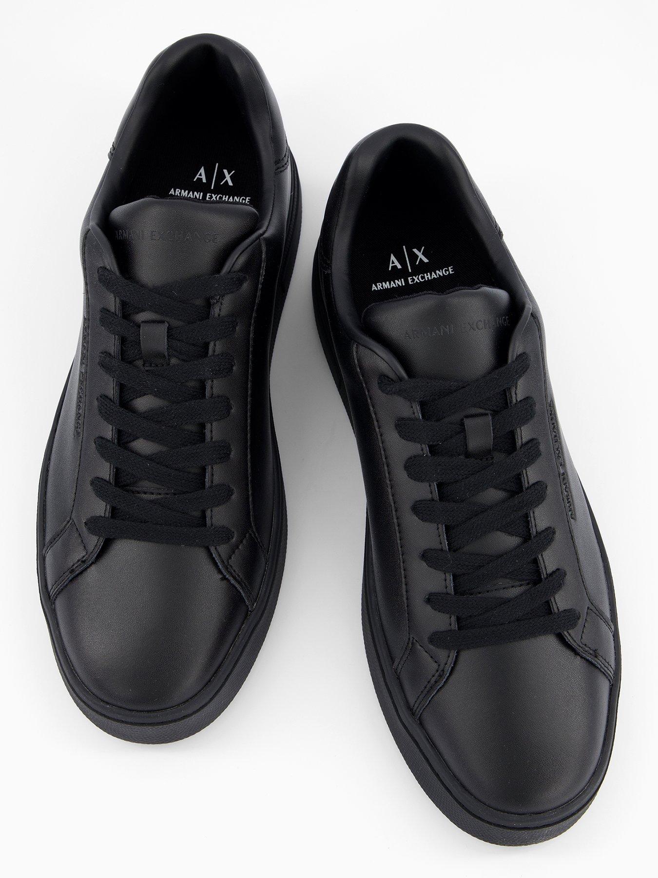 Armani Exchange Action Leather Trainers - Black | Very