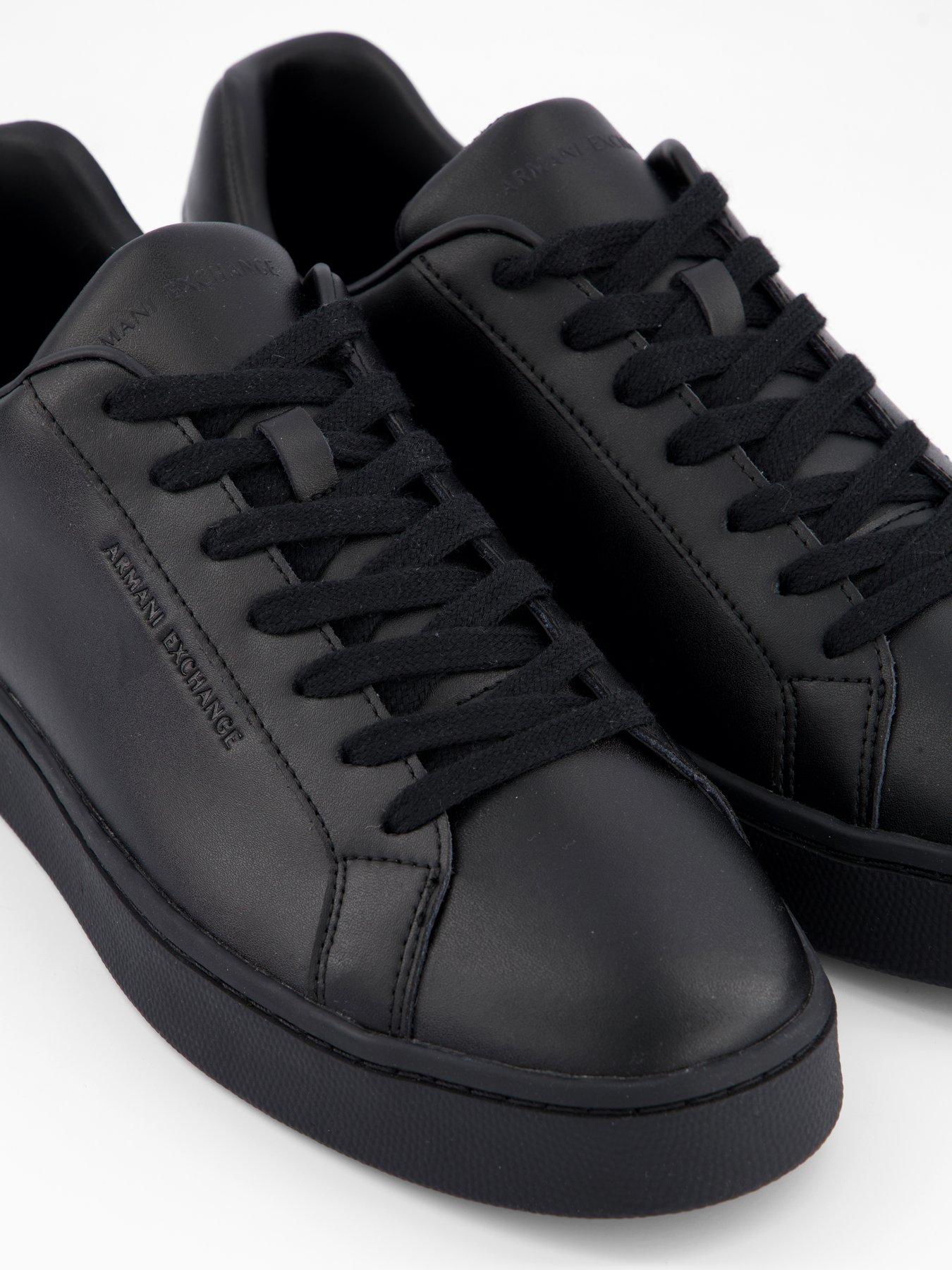 Armani Exchange Action Leather Trainers - Black | Very