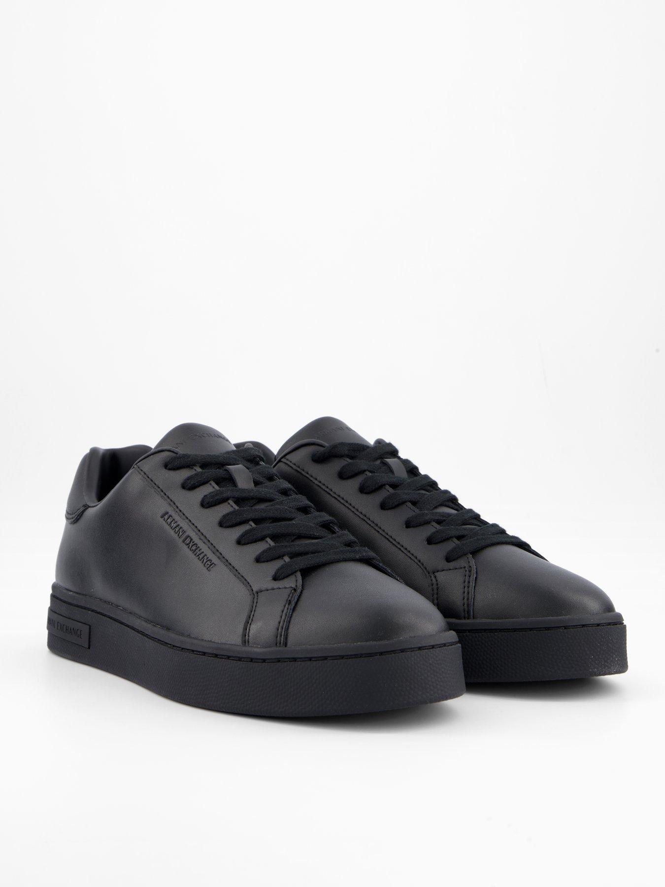 Armani Exchange Action Leather Trainers - Black | Very