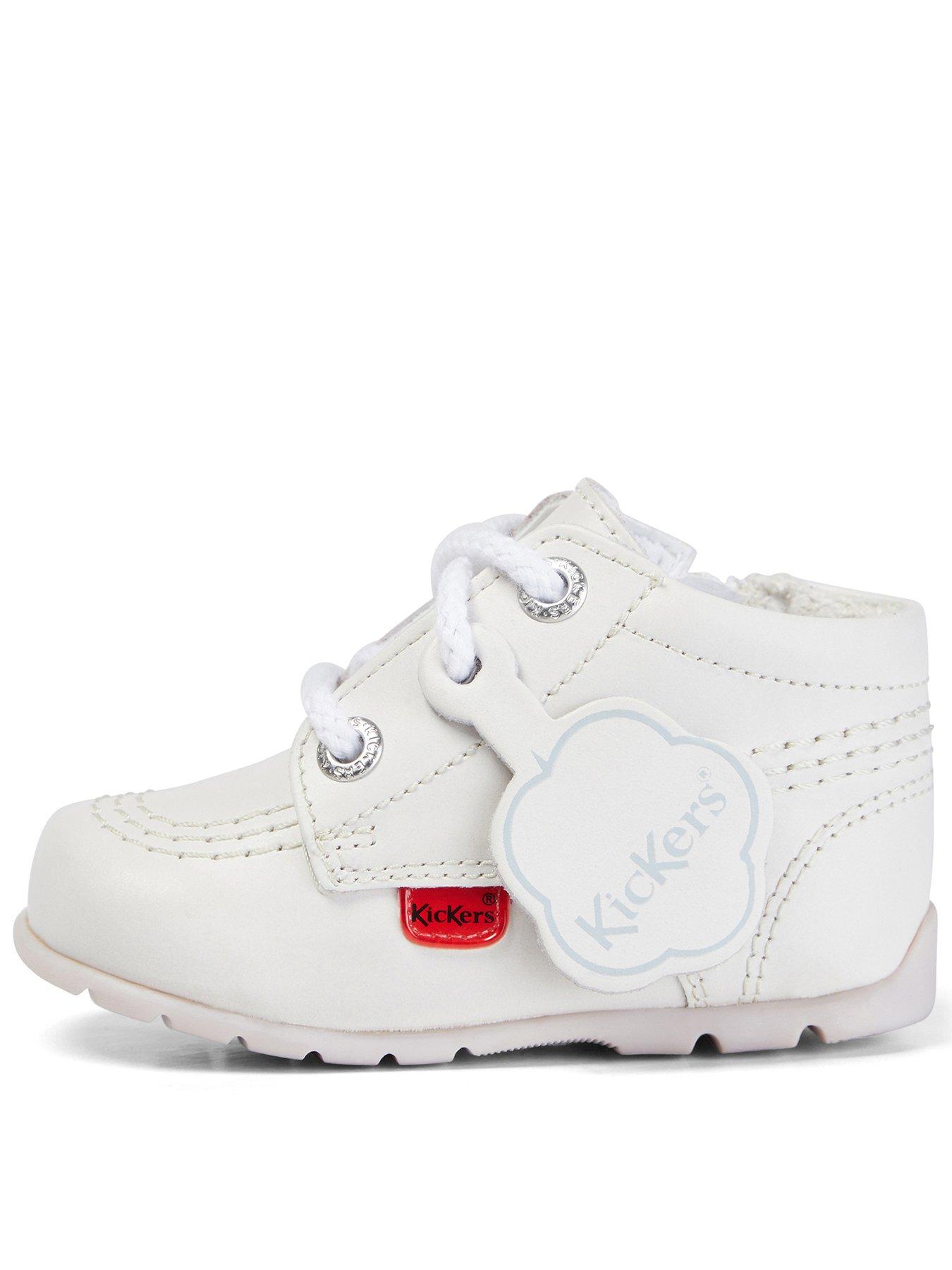 Kickers Kick Hi Baby Leather Boot - White | Very