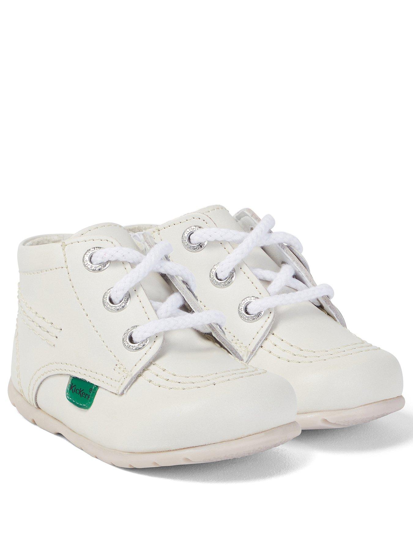 Kickers Kick Hi Baby Leather Boot - White | Very