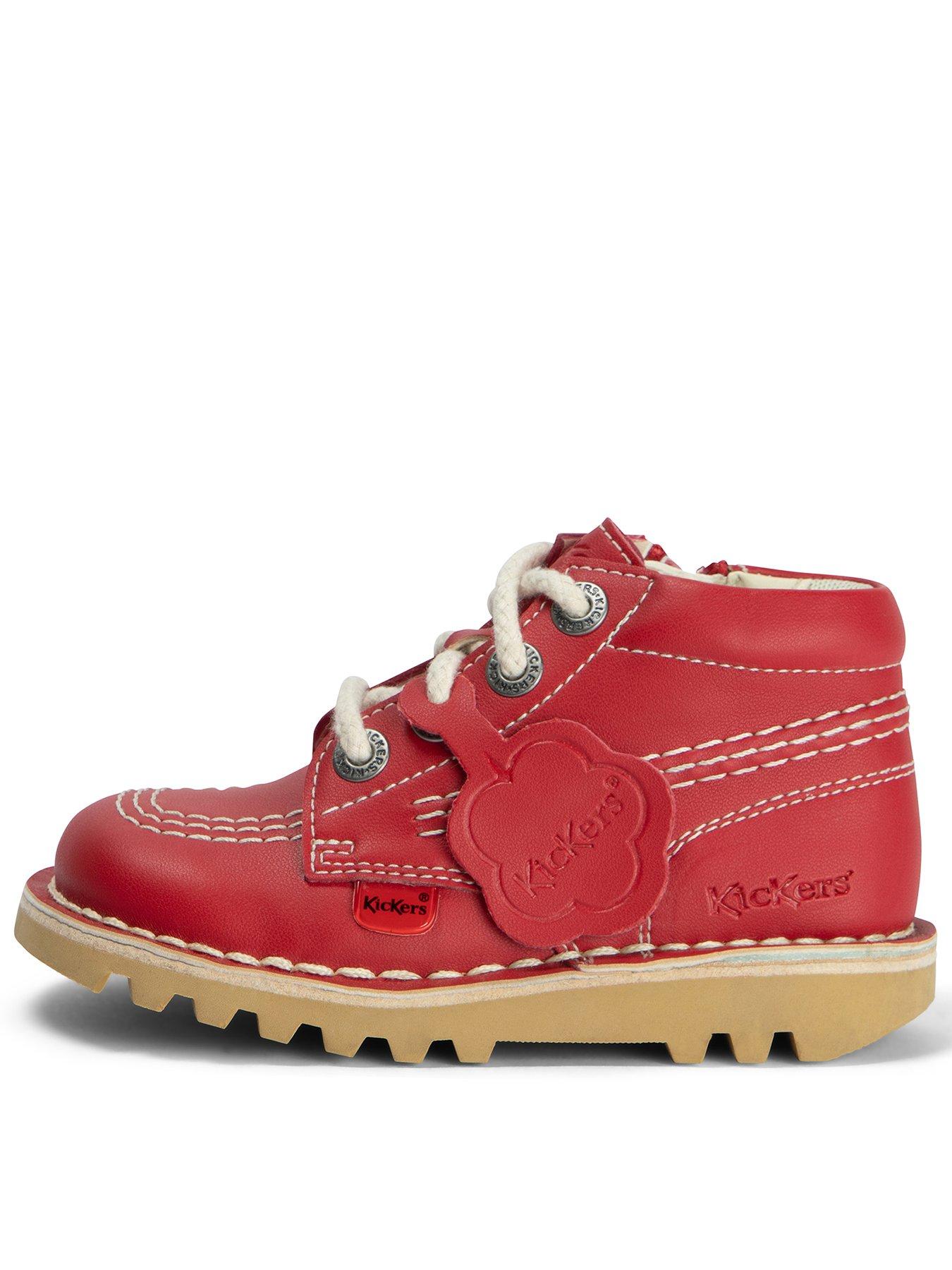 Kickers Kick Hi Zip Shoes - Red | Very