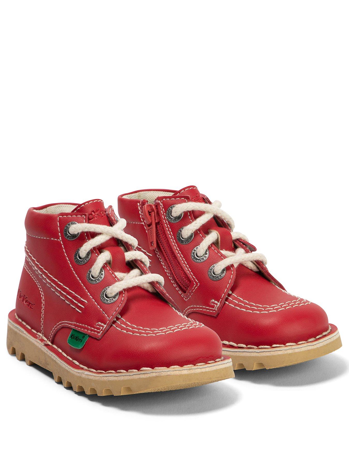 Kickers Kick Hi Zip Shoes - Red | Very