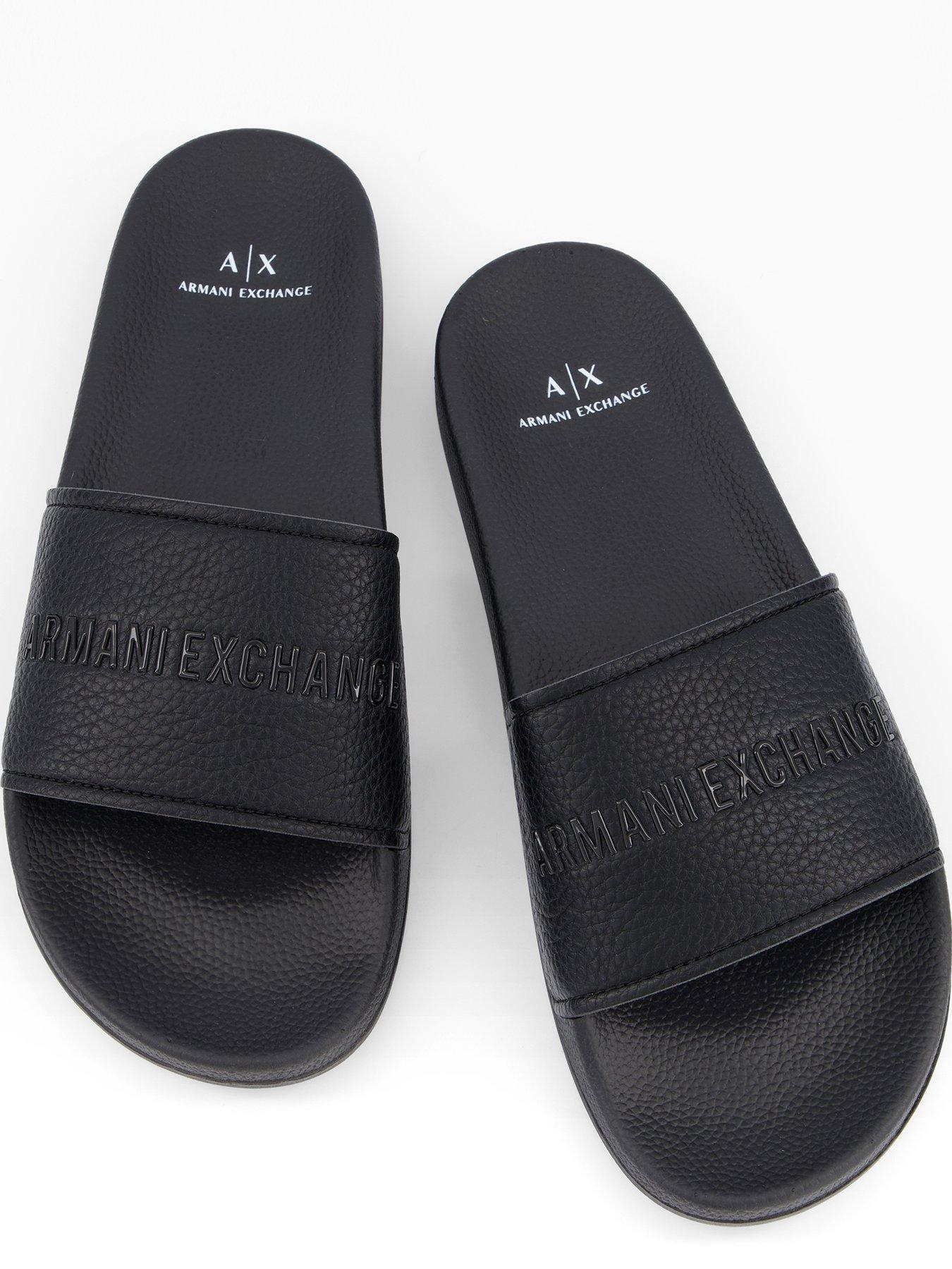 Armani Exchange Sliders - Black | Very