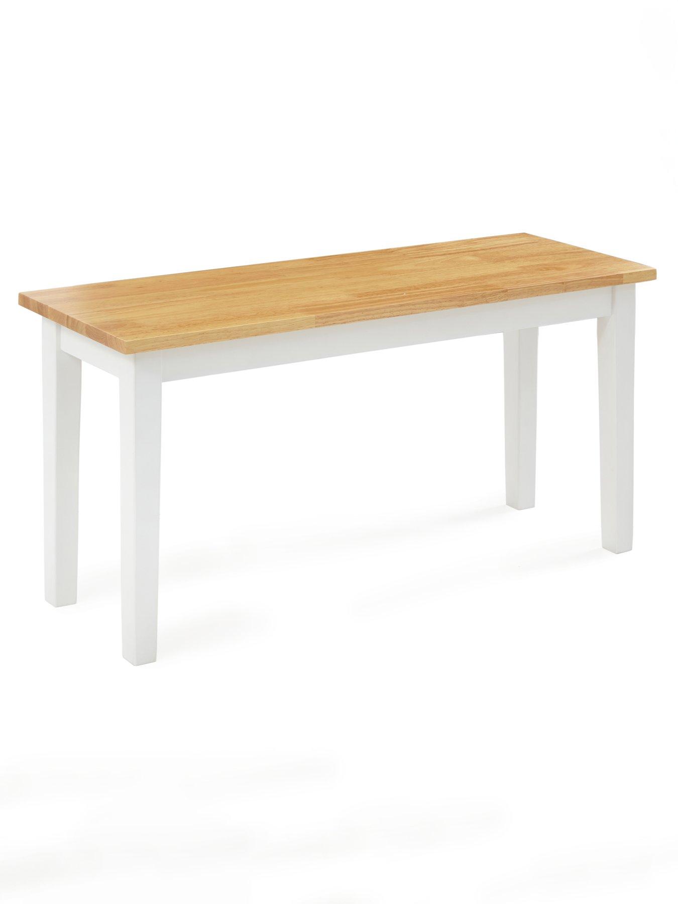 Very Home Michigan 120 cm Dining Table + 2 Benches - Oak/White - FSC ...