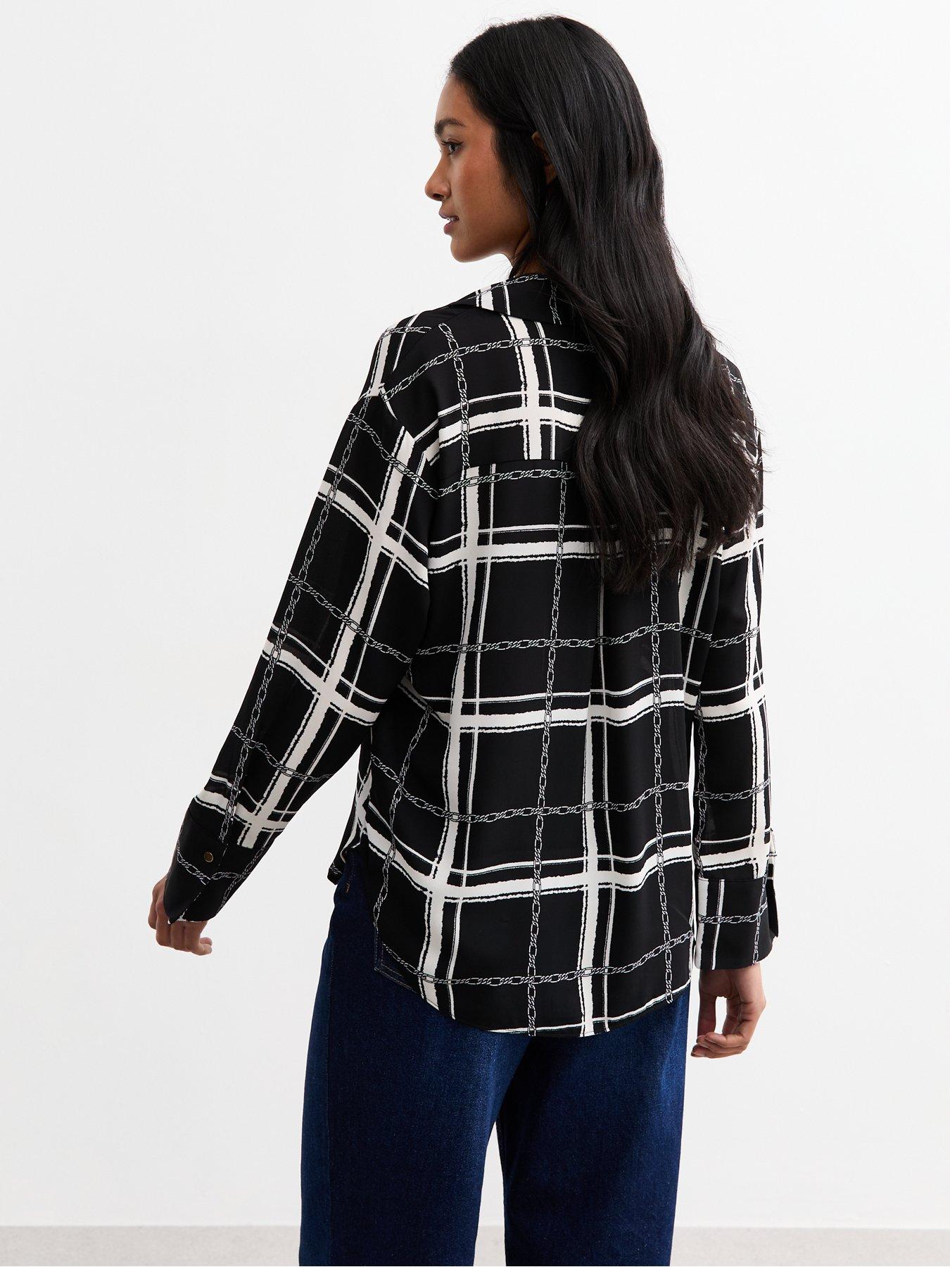 New Look Chain Check Print Shirt - Black | Very