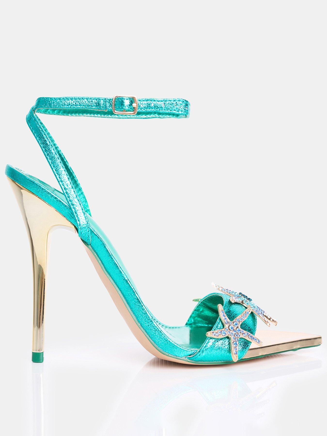 Public Desire Starfish Heel - Turquoise Metallic | Very