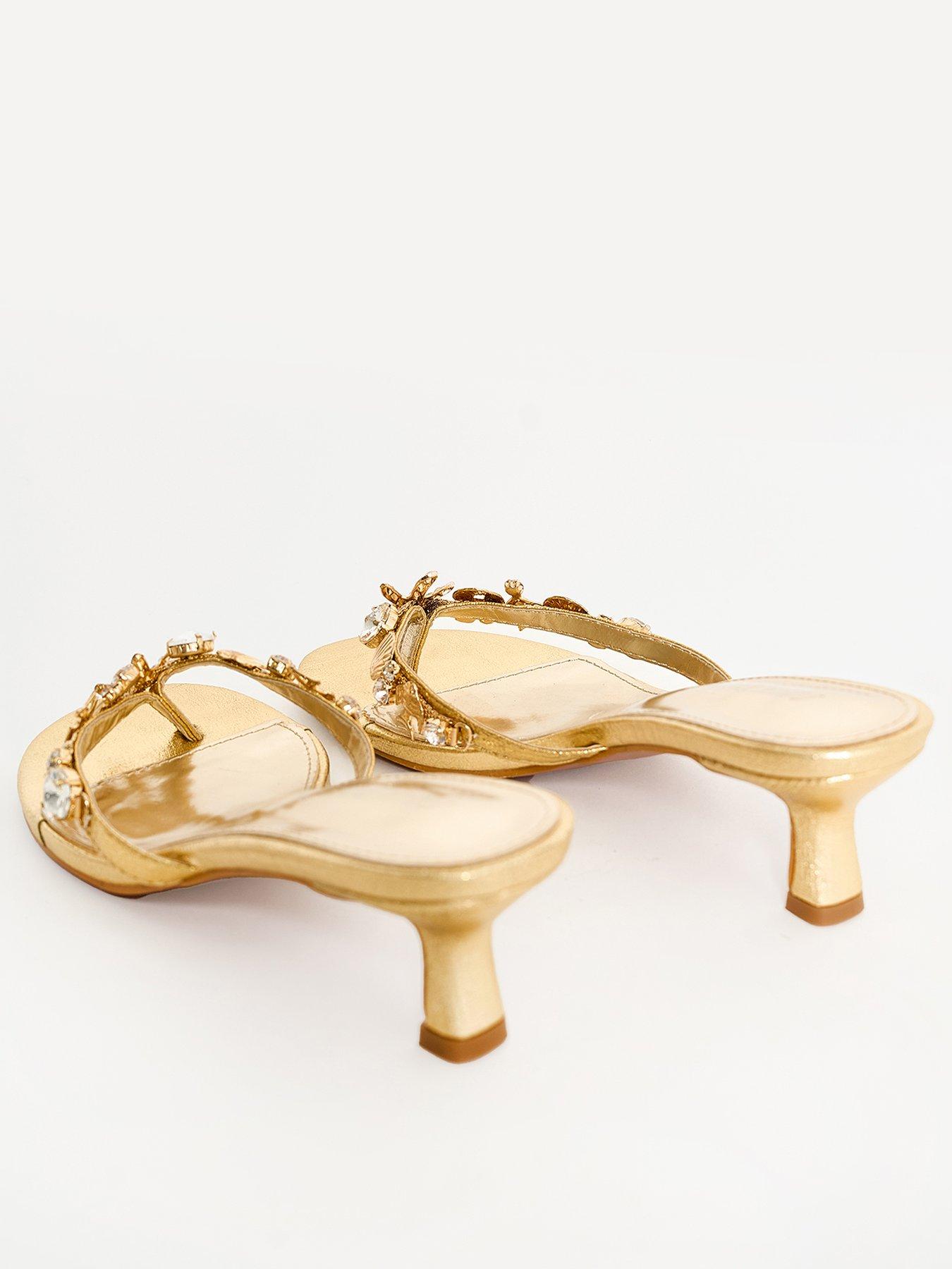 Public Desire Elowen Shell Toe Thong Sandals - Gold | Very