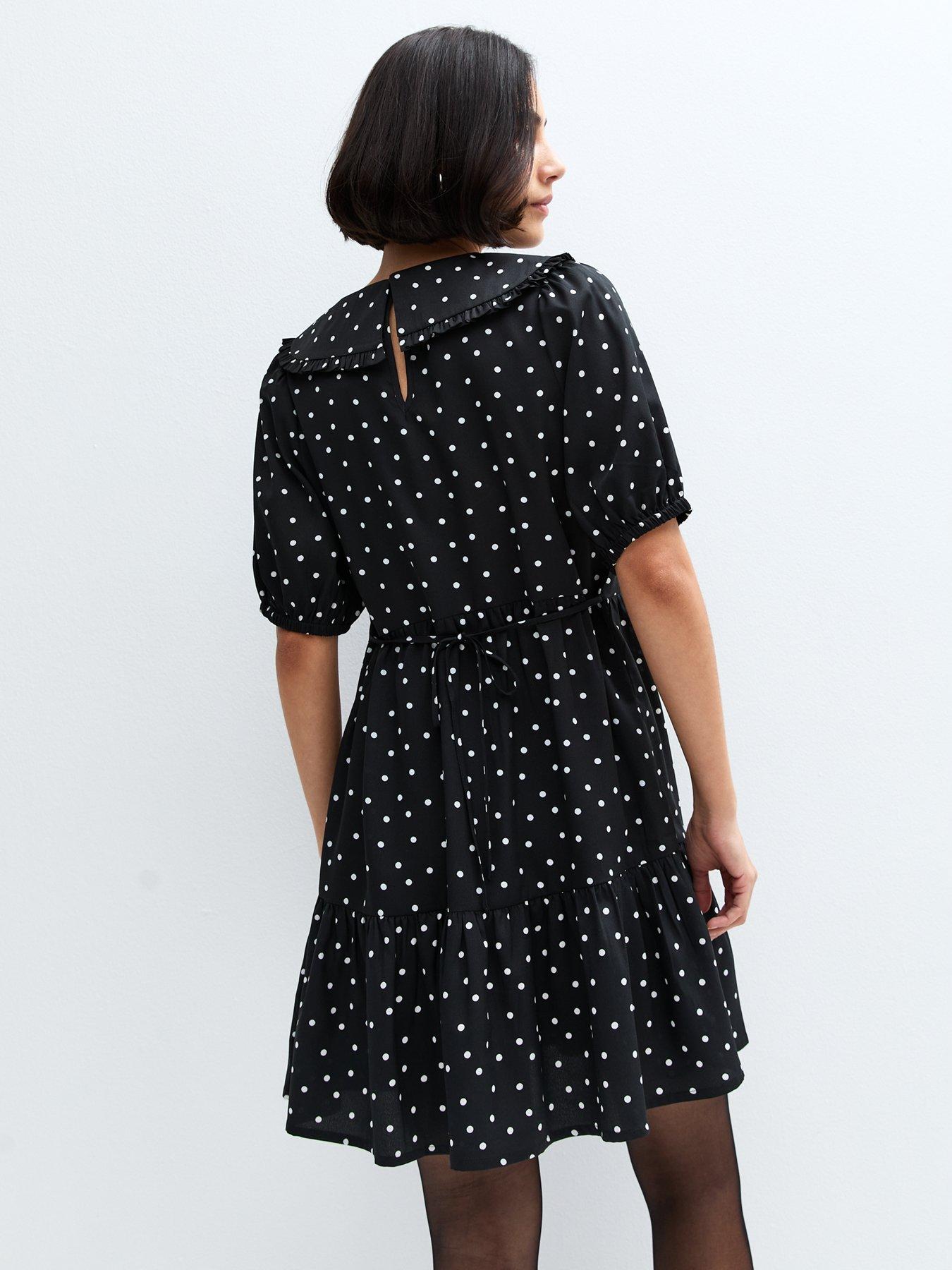 New Look Polka Dot Mini Dress - Black | Very