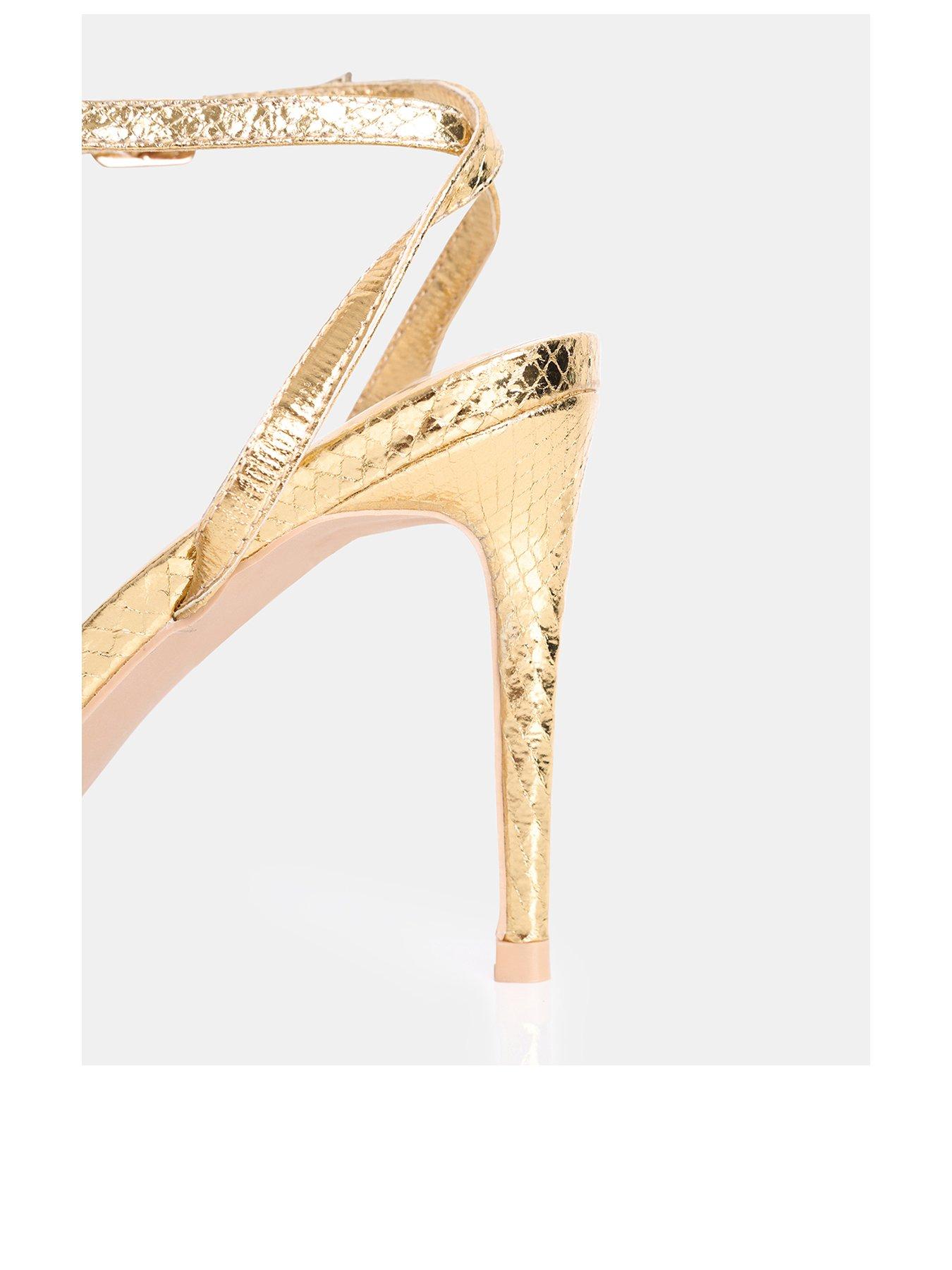 Public Desire Fitzgerald Strappy Embellished Heels - Gold | Very