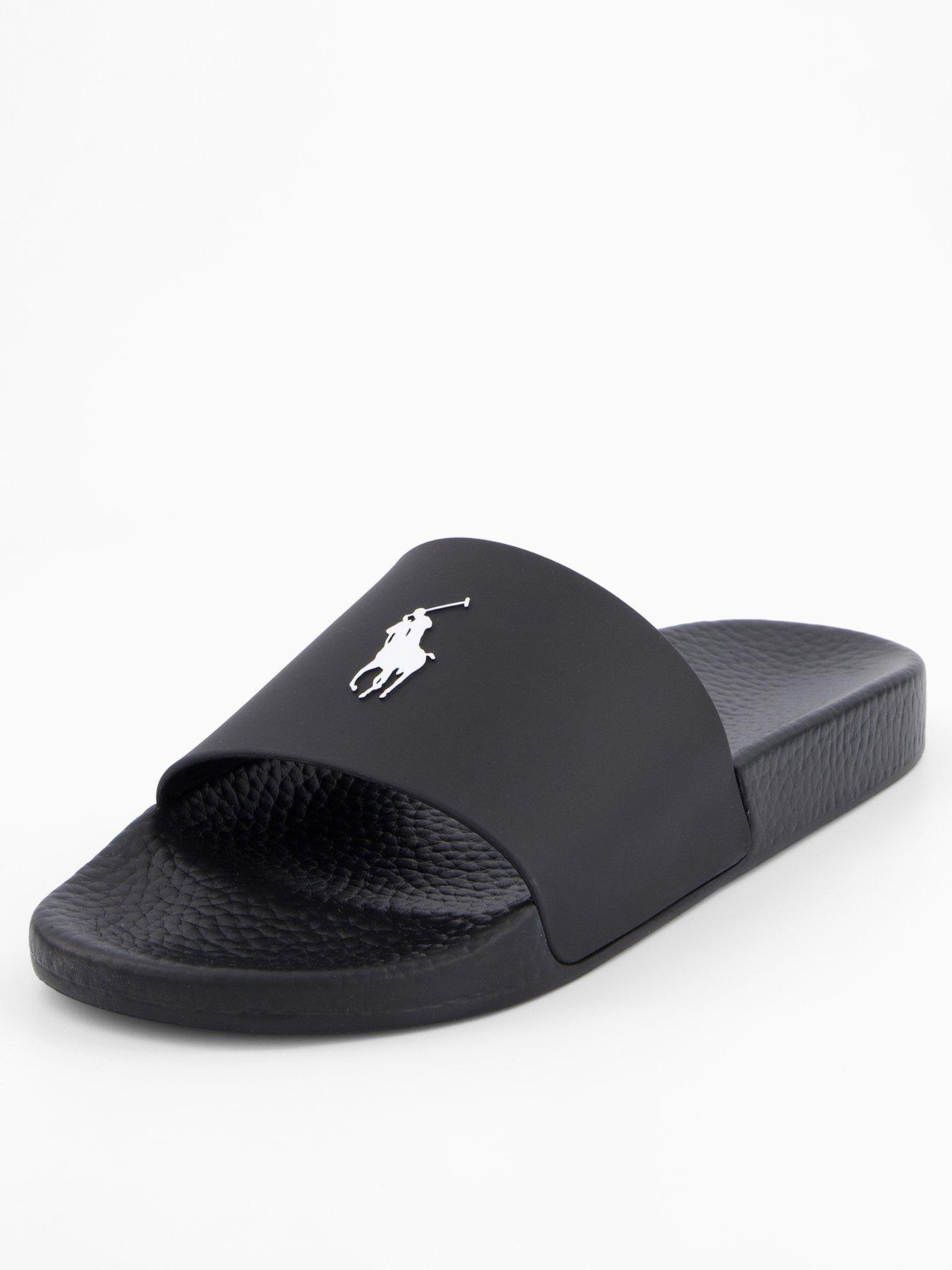 Polo Ralph Lauren Pool Sliders - Black/White | Very