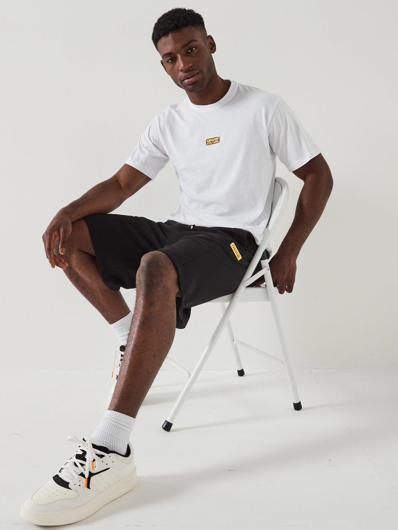 Versace Jeans Couture Metal Placket Sweat Shorts - Black | Very