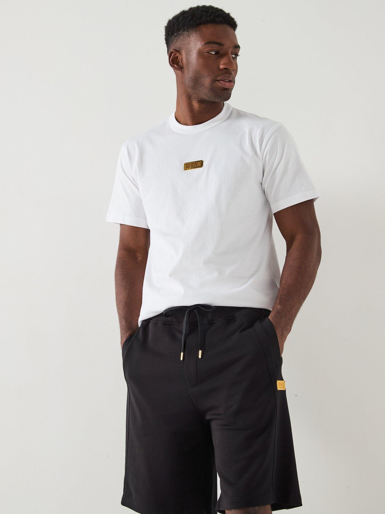 Versace Jeans Couture Metal Placket Sweat Shorts - Black | Very