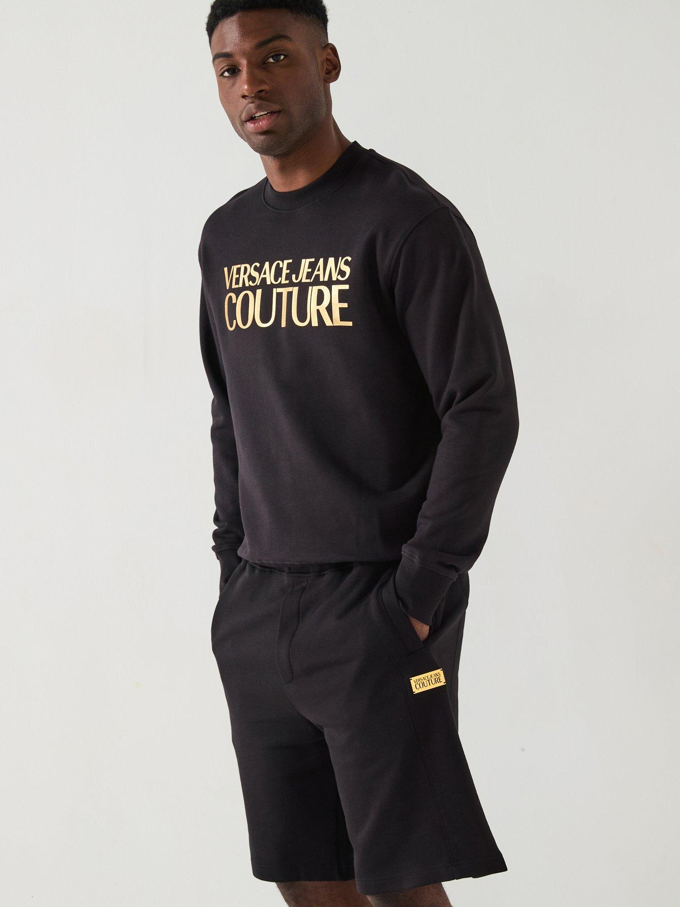 Versace Jeans Couture Institutional Logo Metallic Foil Sweatshirt ...