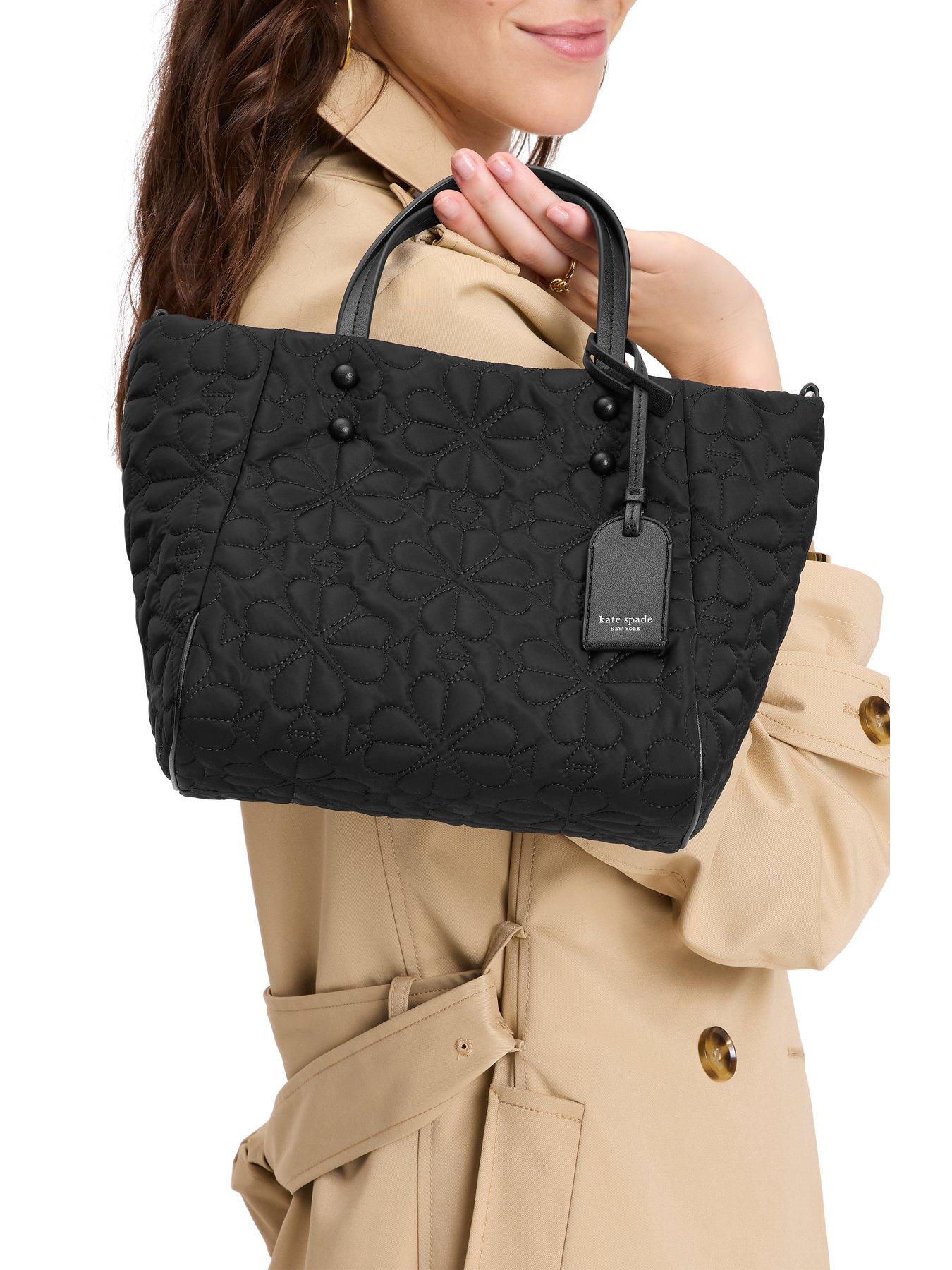 Kate Spade New York Go Tote Bag Quilted Fabric Small Tote Bag - Black ...