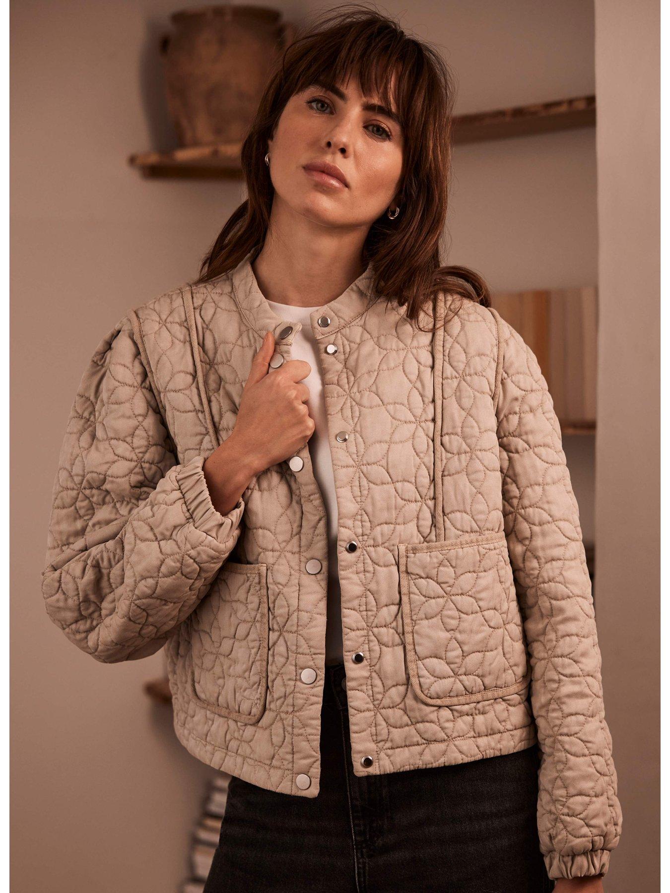 Mint Velvet Beige Washed Quilted Jacket | Very