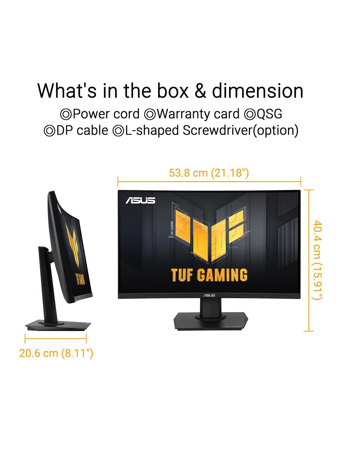 Asus TUF Gaming VG24VQER - 24in FHD, 180Hz, 1ms, Curved Gaming Monitor ...