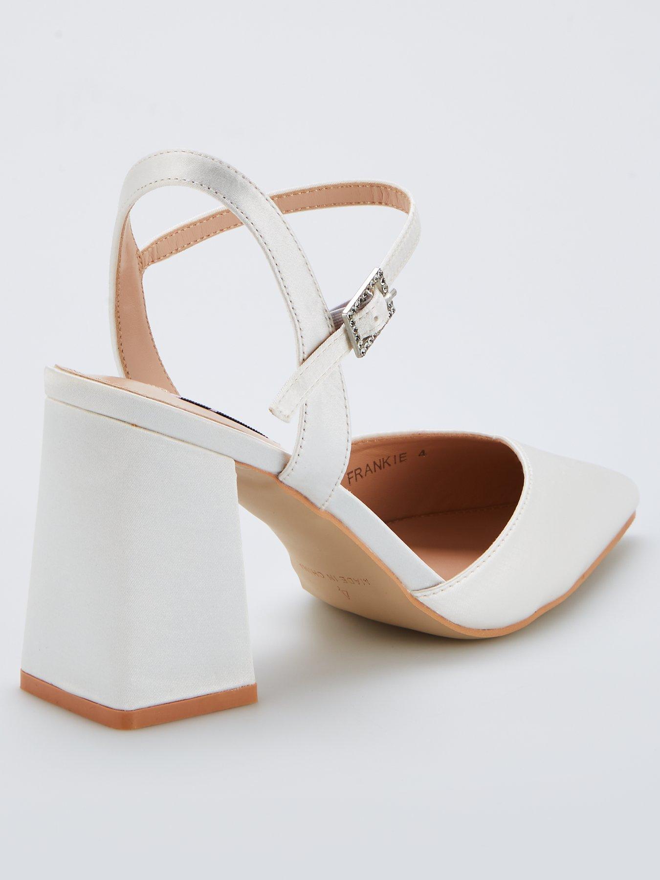Raid Be Mine Wide Fit Frankie Heeled Shoes - Ivory Satin | Very