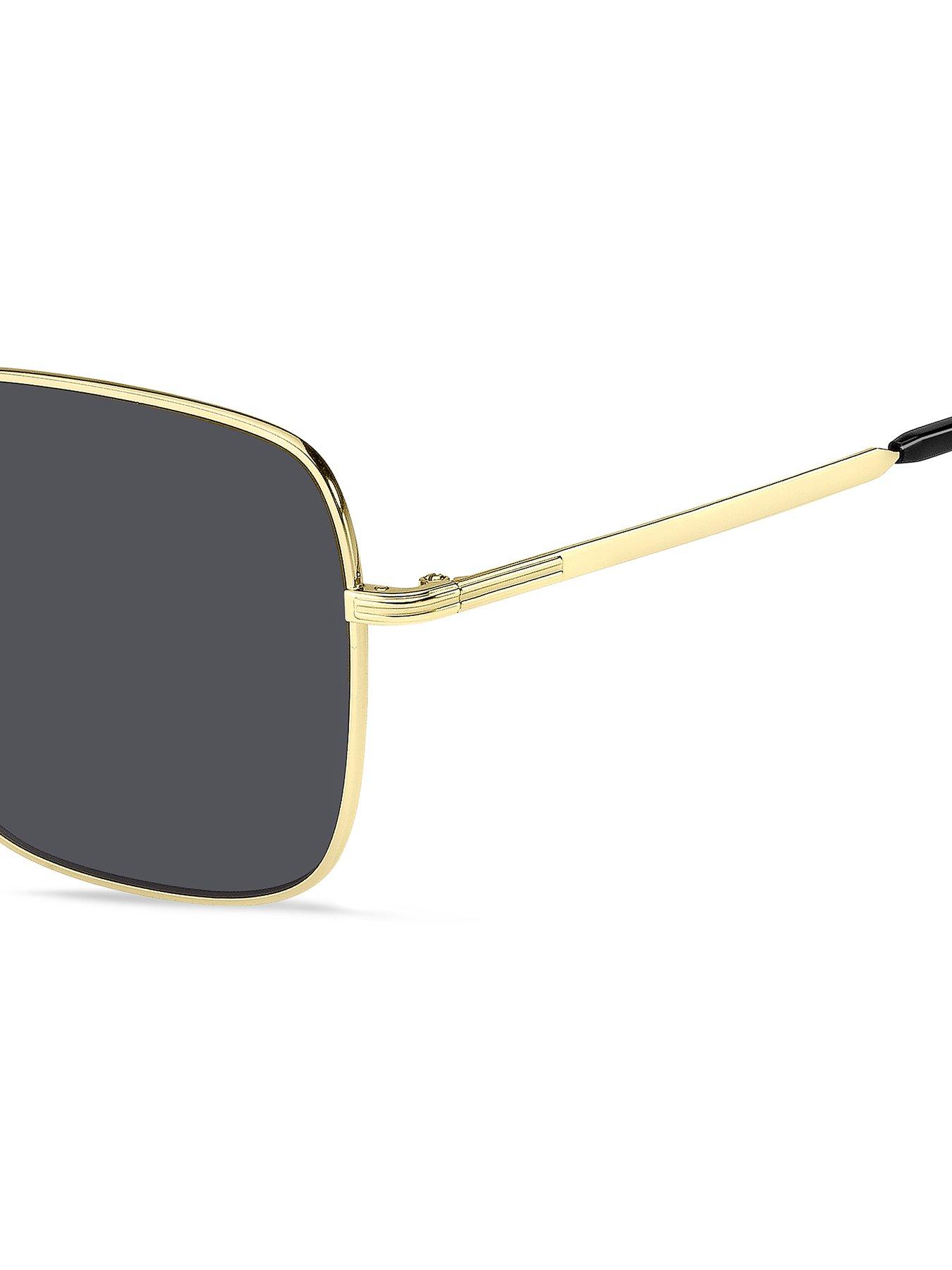 BOSS Square Metal Aviator Sunglasses - Black | Very