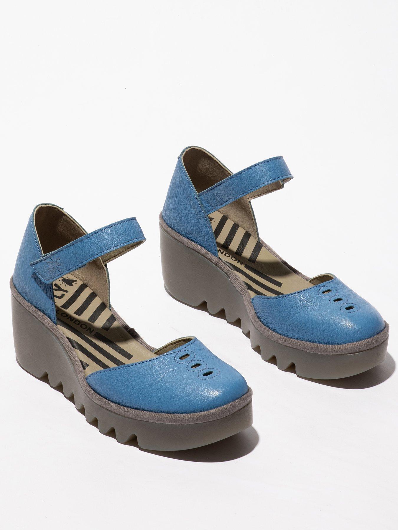Fly London Biso Round Toe Wedge Shoe - Blue | Very