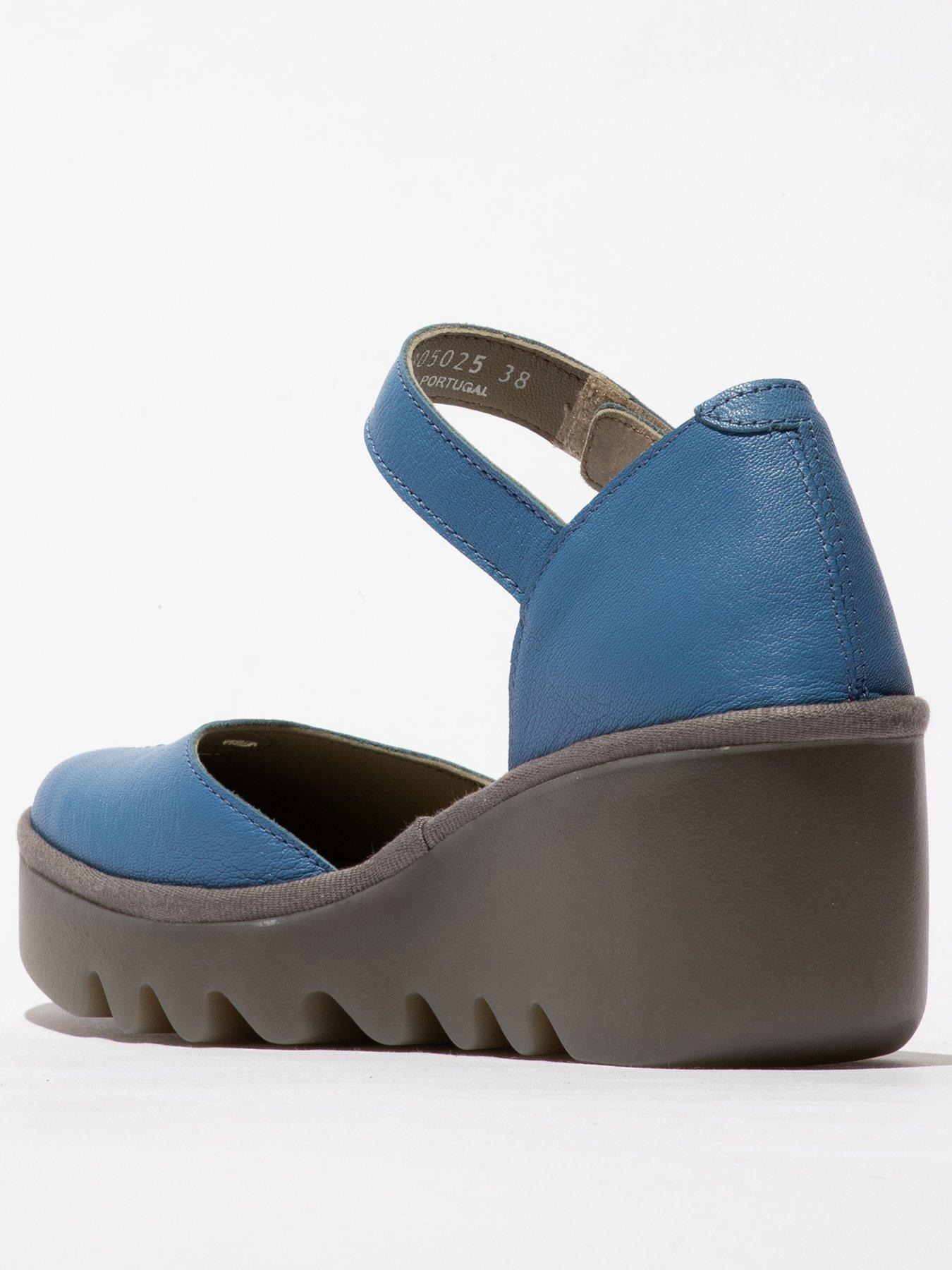 Fly London Biso Round Toe Wedge Shoe - Blue | Very