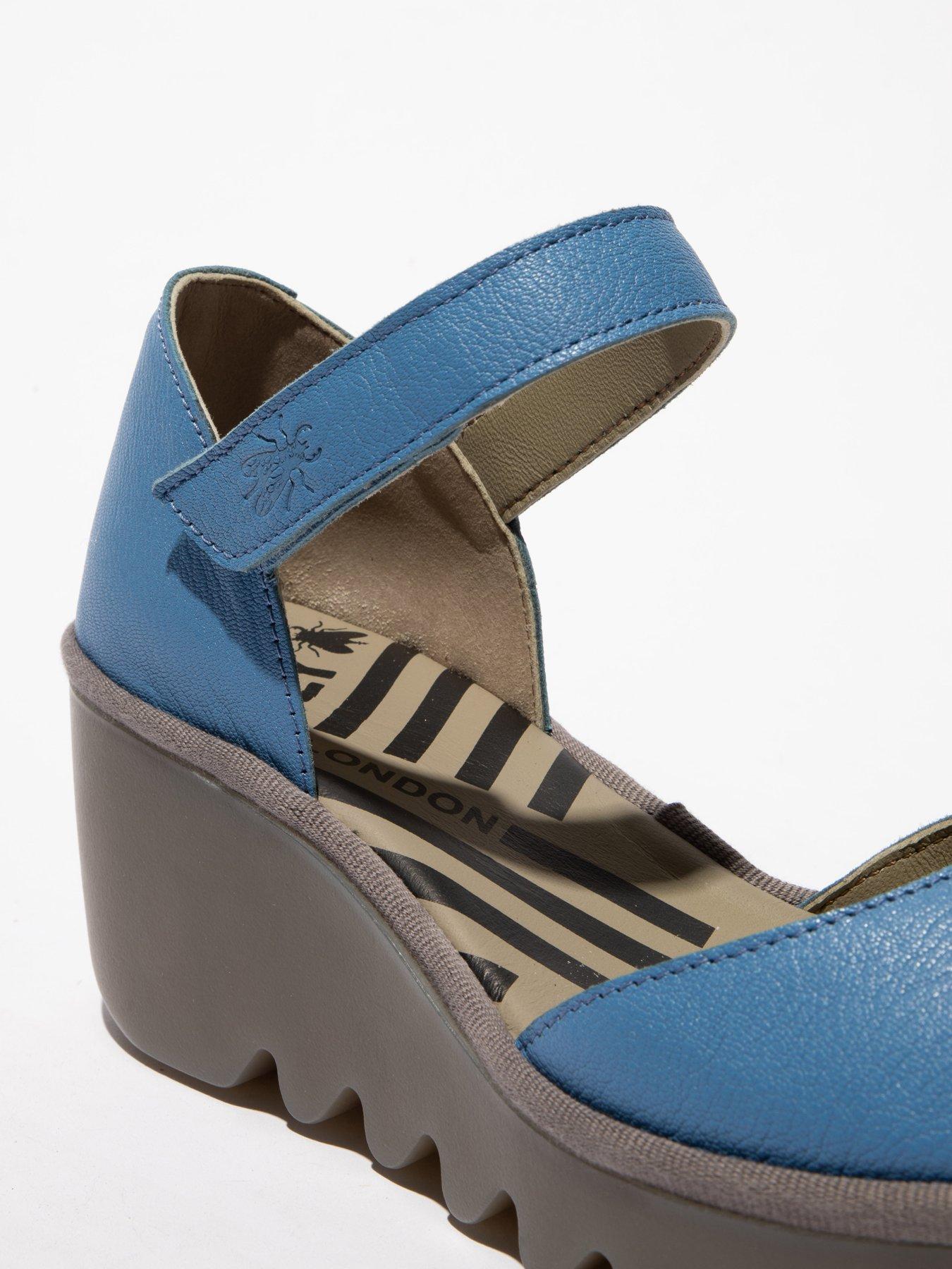 Fly London Biso Round Toe Wedge Shoe - Blue | Very