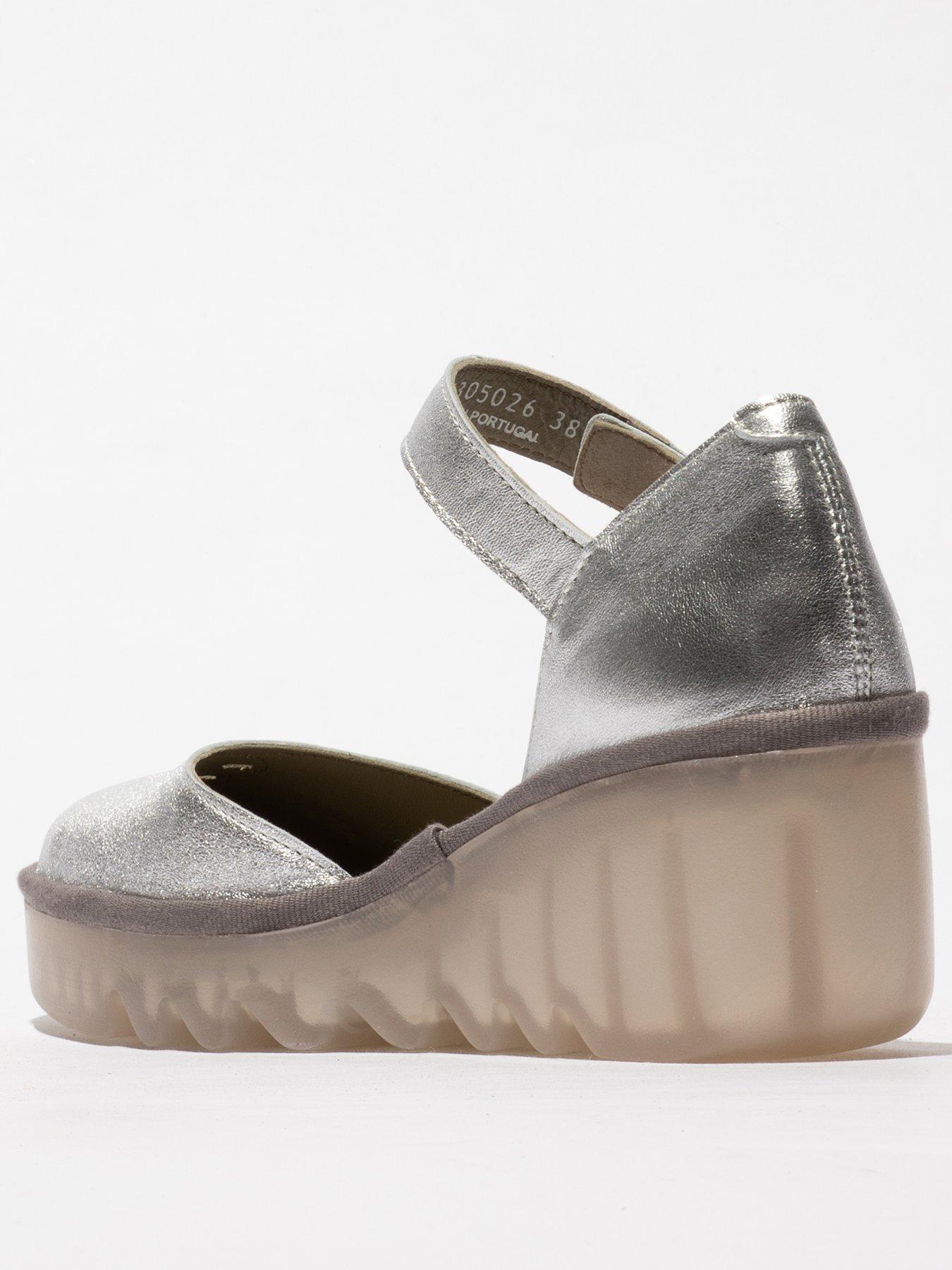 Fly London Biso Round Toe Wedge Shoe - Silver | Very