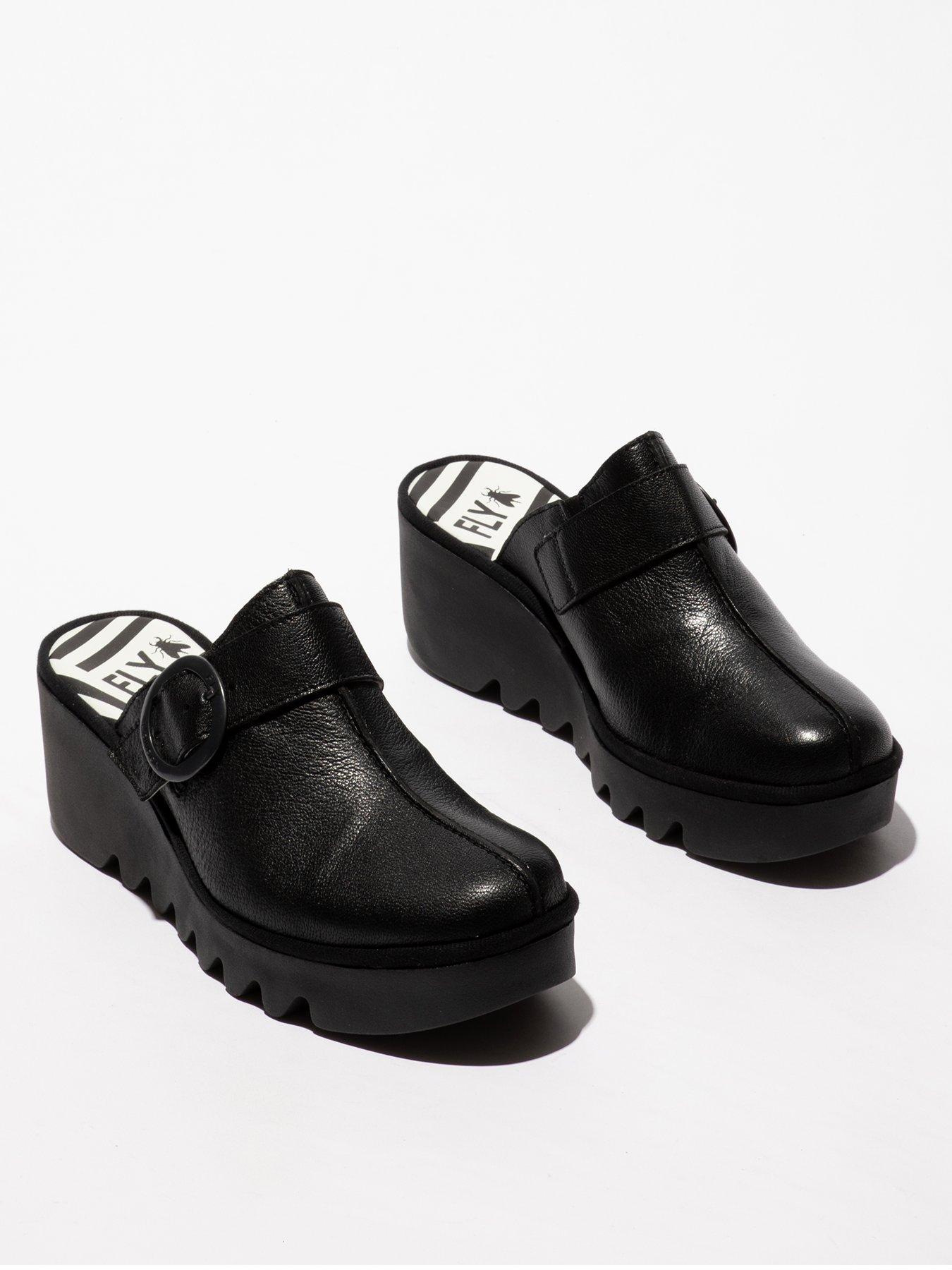 Fly London Blok Closed Toe Clog - Black | Very