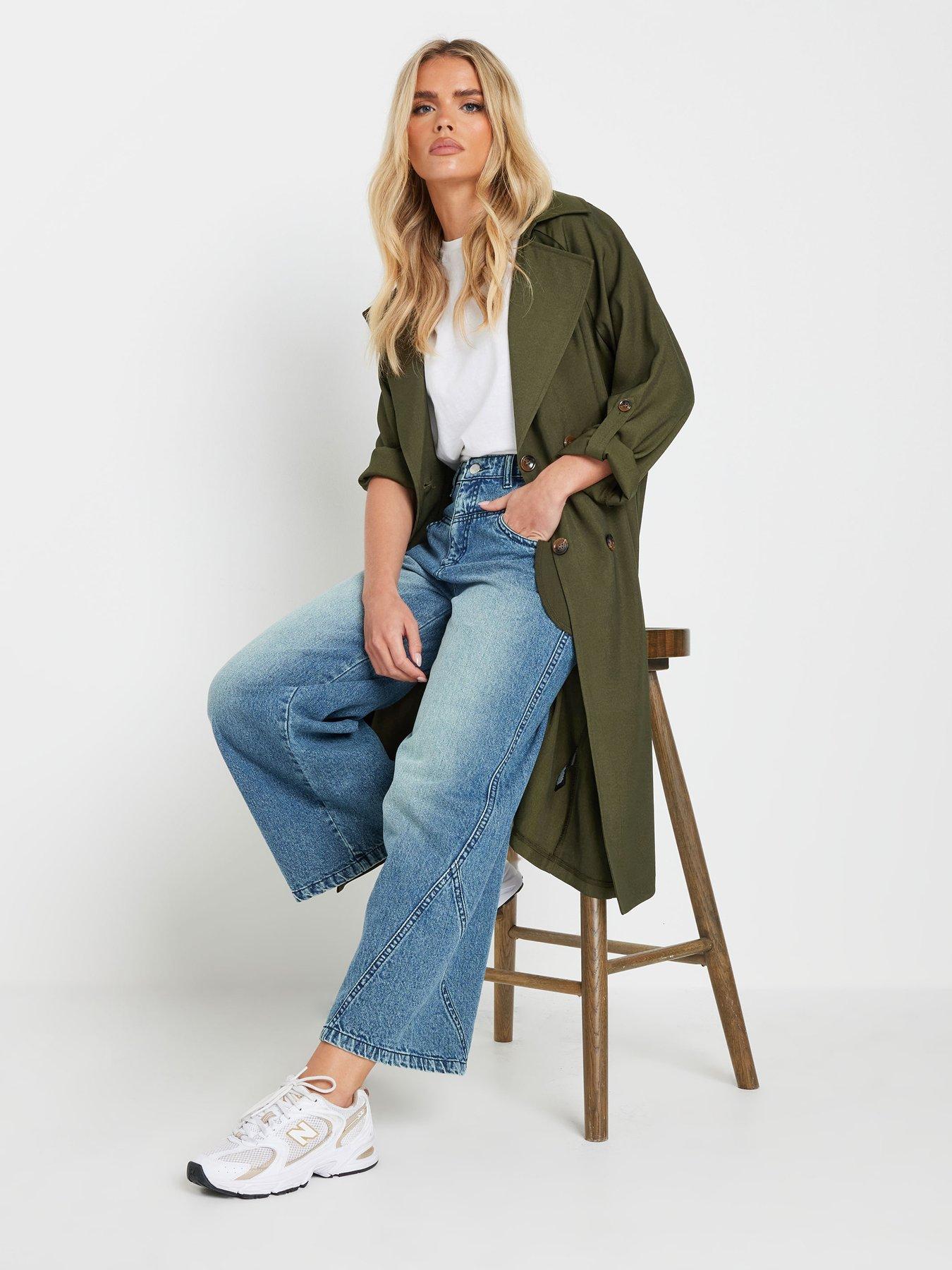 PixieGirl Petite Duster Trench Coat - Green | Very