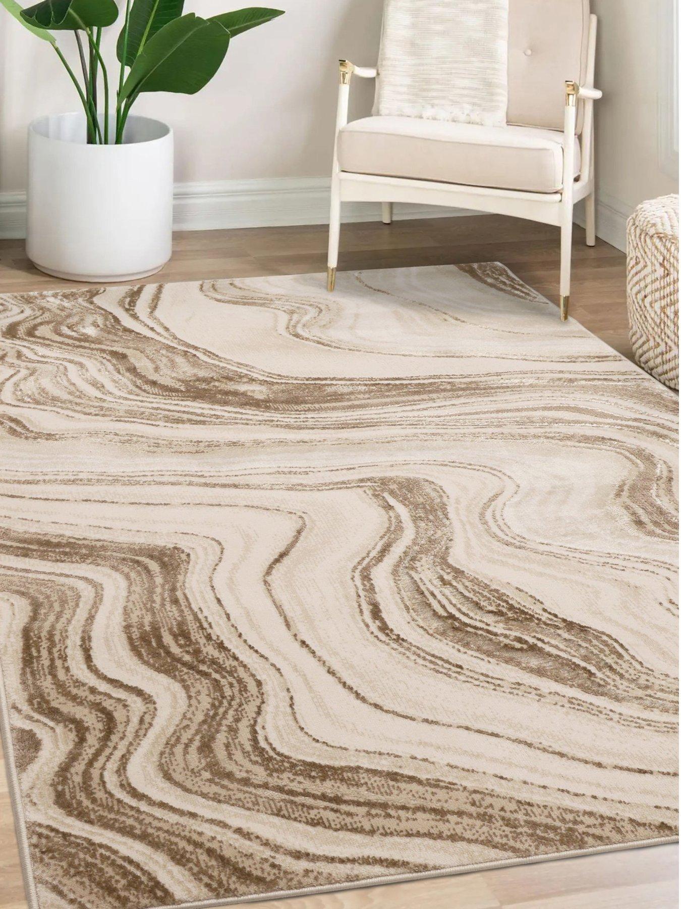 Very Home Dusk Wave Champagne Rug | Very