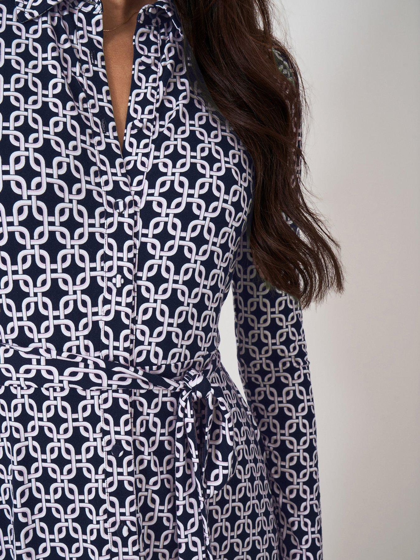 Crew Clothing Emma Jersey Shirt Dress - Navy | Very
