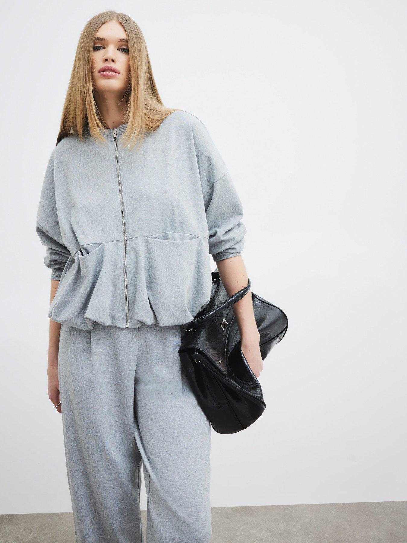 River Island Bubble Hem Bomber Jacket - Grey | Very