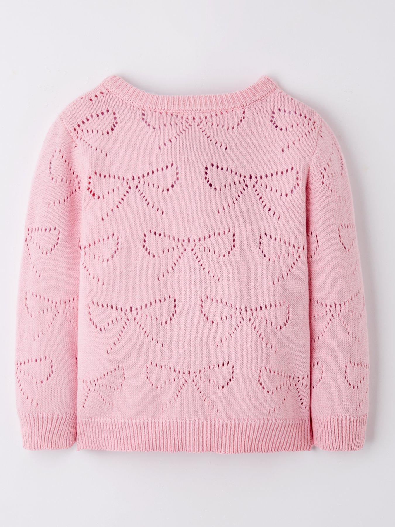 Mini V by Very Girls Knitted Pointelle Cardigan - Pink | Very