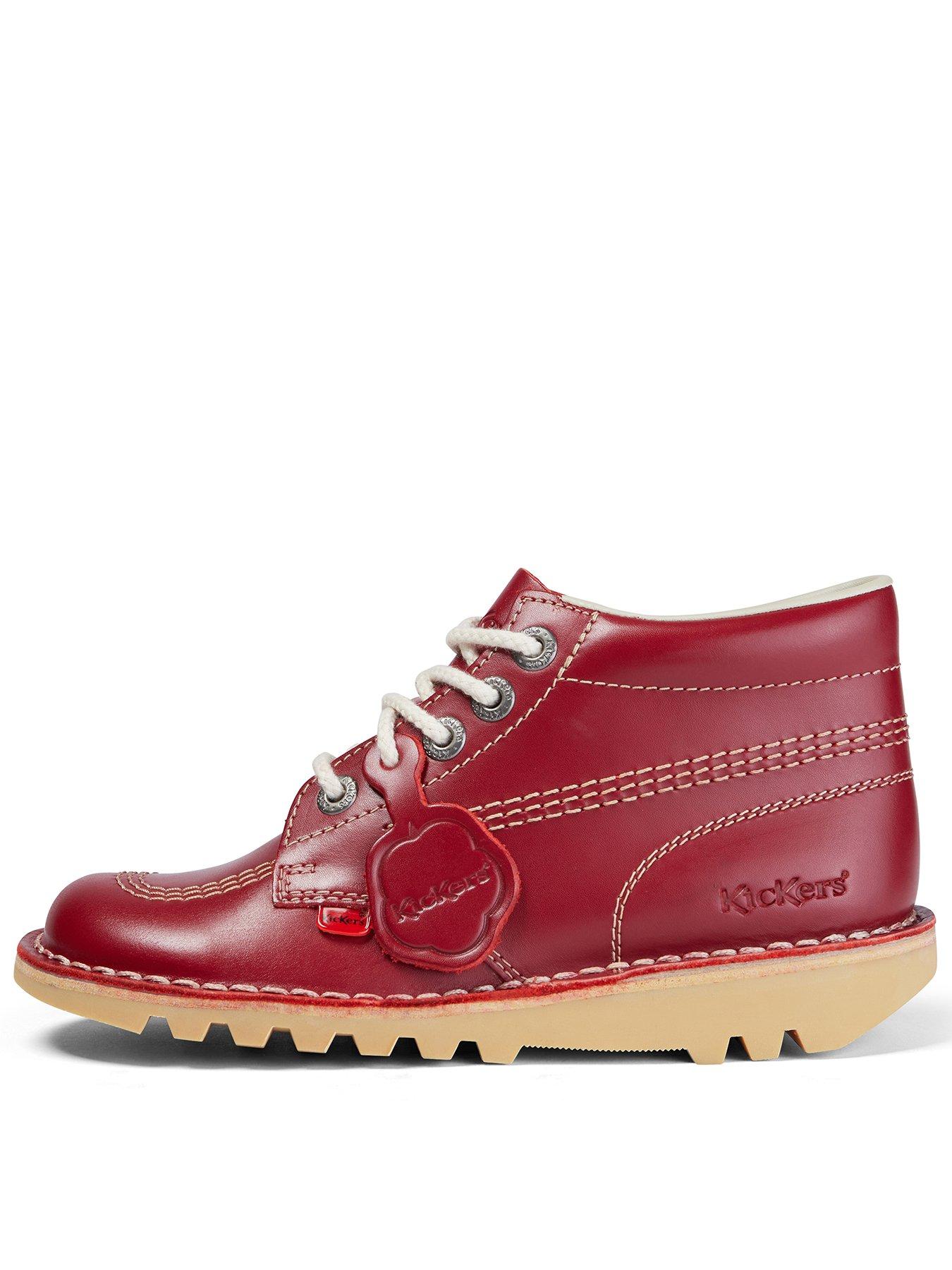 Kickers Kick Hi Leather Ankle Boot - Red | Very